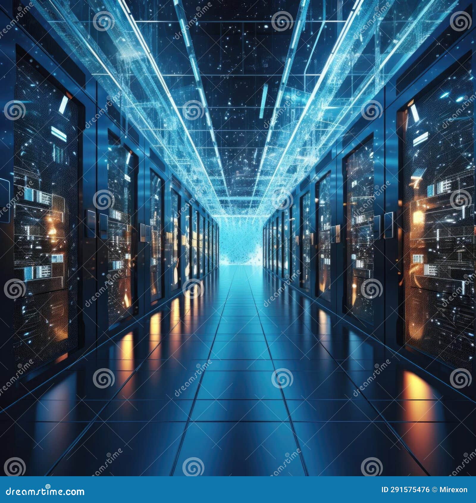 Concept of Network and Internet Communication Technologies, Data Center ...