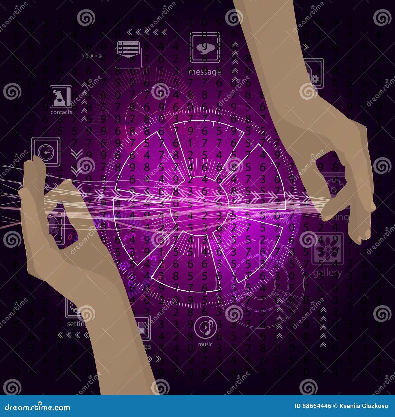 The Concept of a Network of Internet Hands Stock Illustration ...
