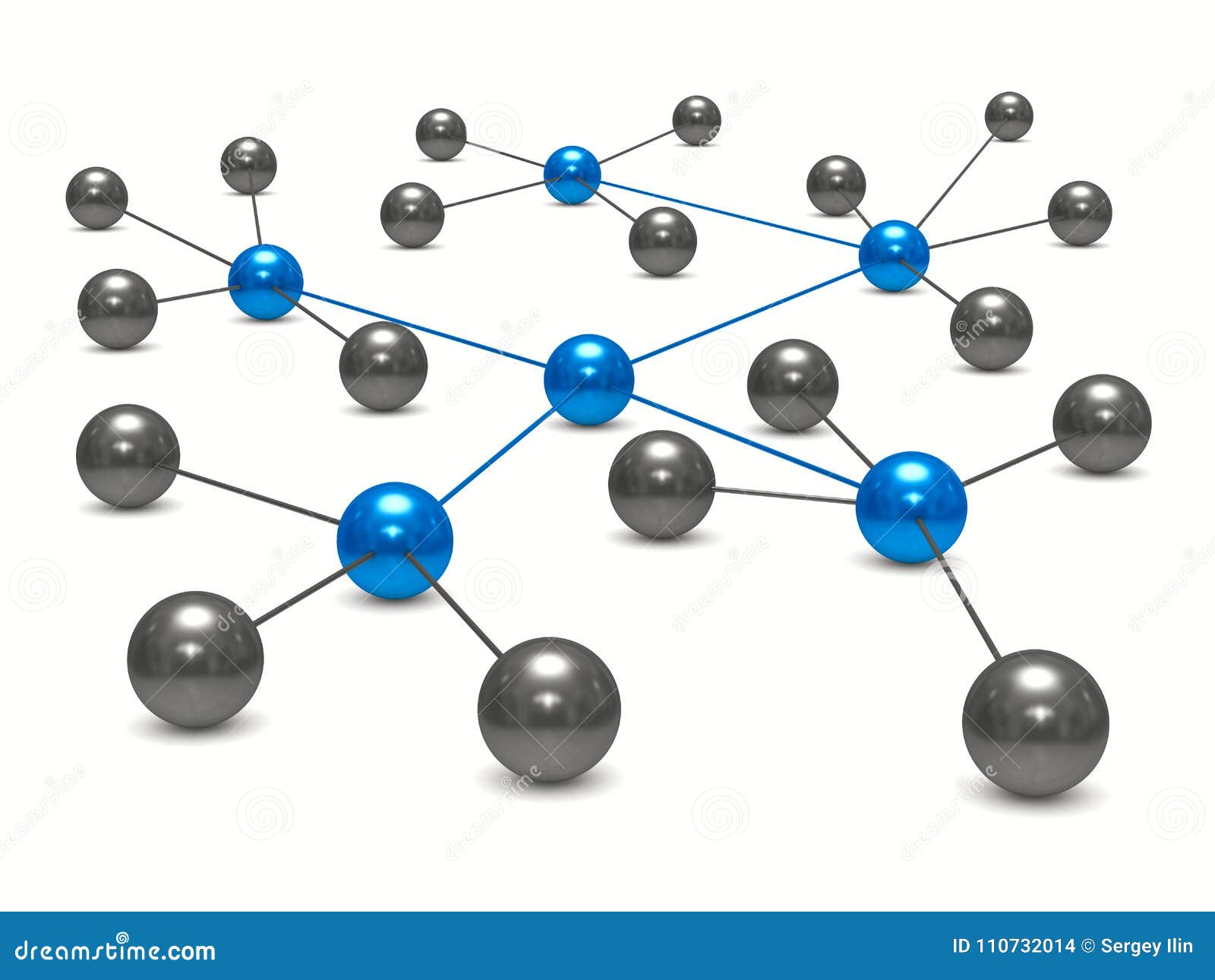 Concept Network on White Background. Isolated 3D Illustration Stock ...