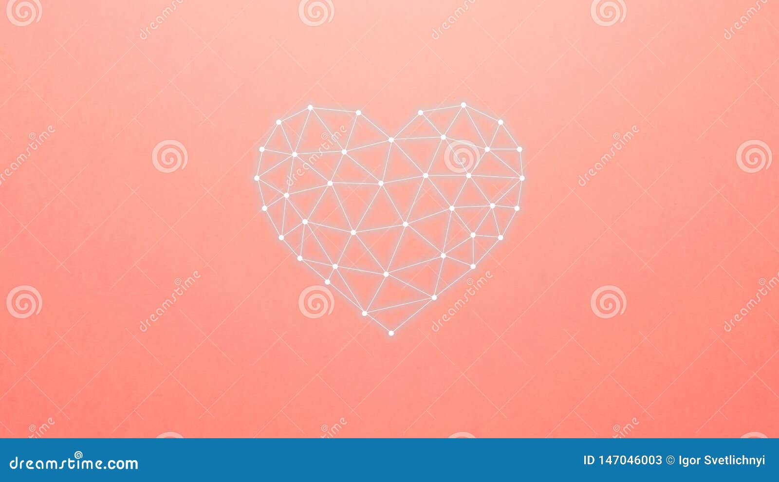Concept of Neural Network with Heart on the Coral Background ...