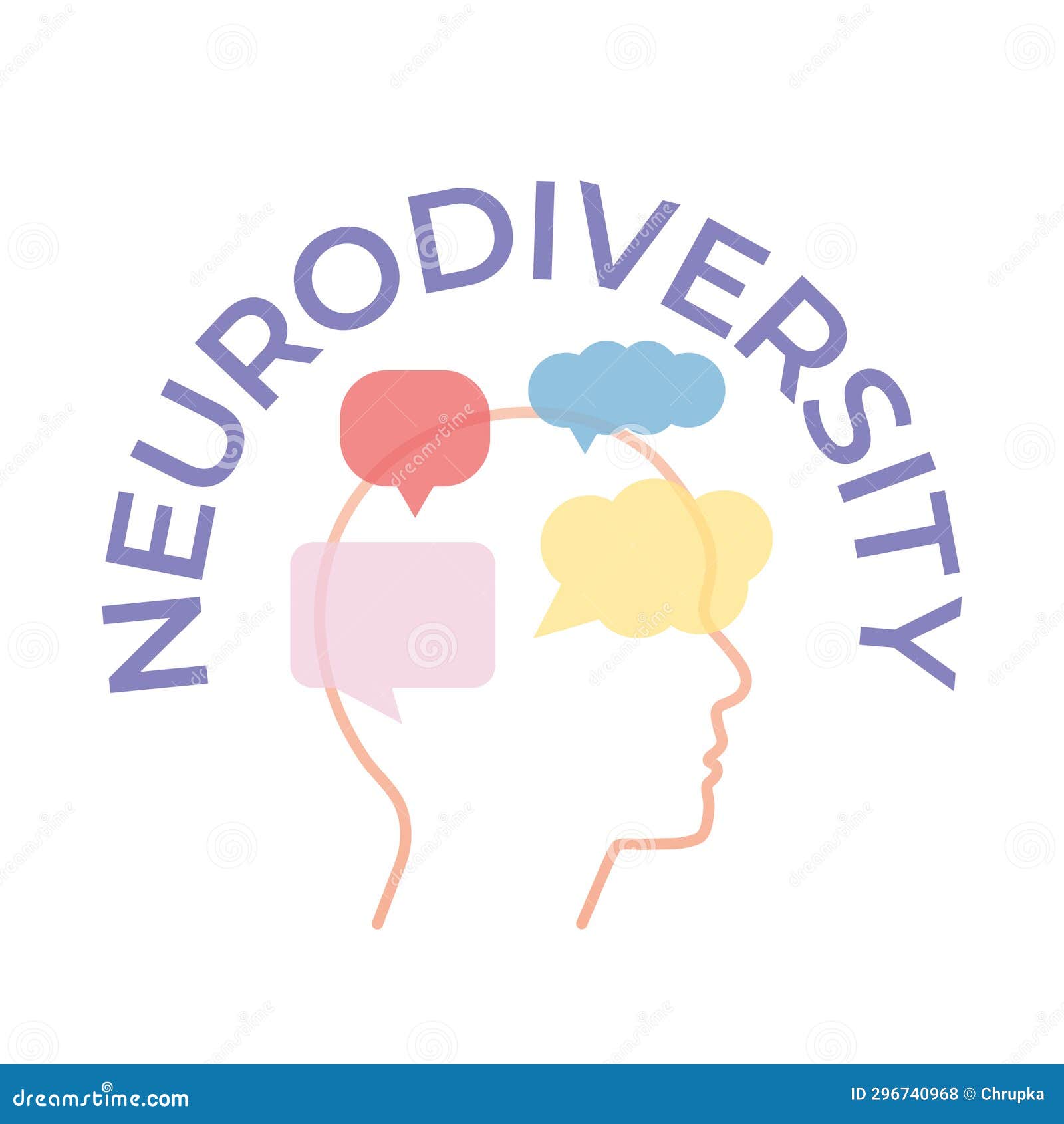 Concept of neurodiversity stock vector. Illustration of thoughts ...