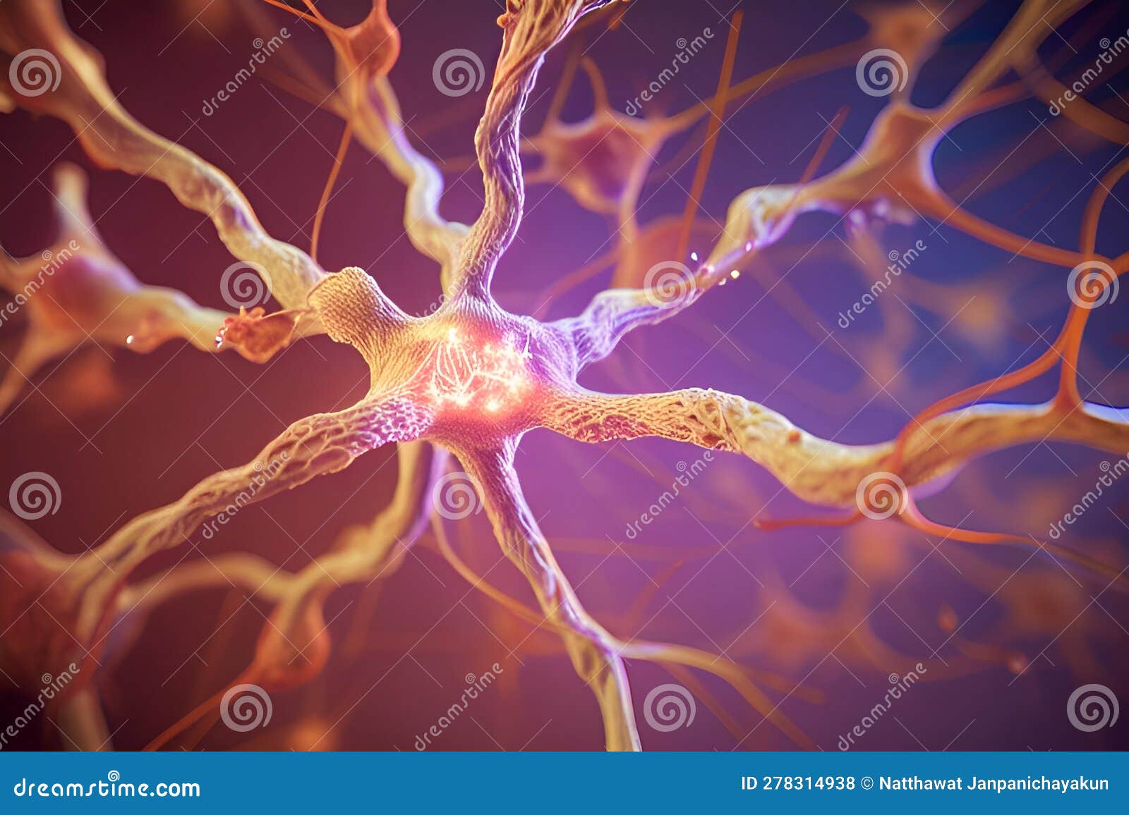 Concept of Neurons and Nervous System Stock Illustration - Illustration ...