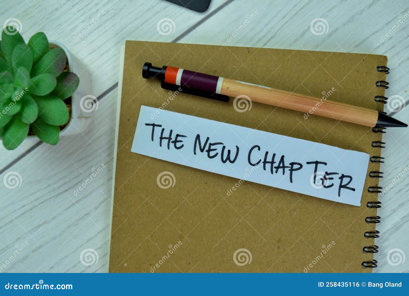 Concept of the New Chapter Write on Sticky Notes Isolated on Wooden ...