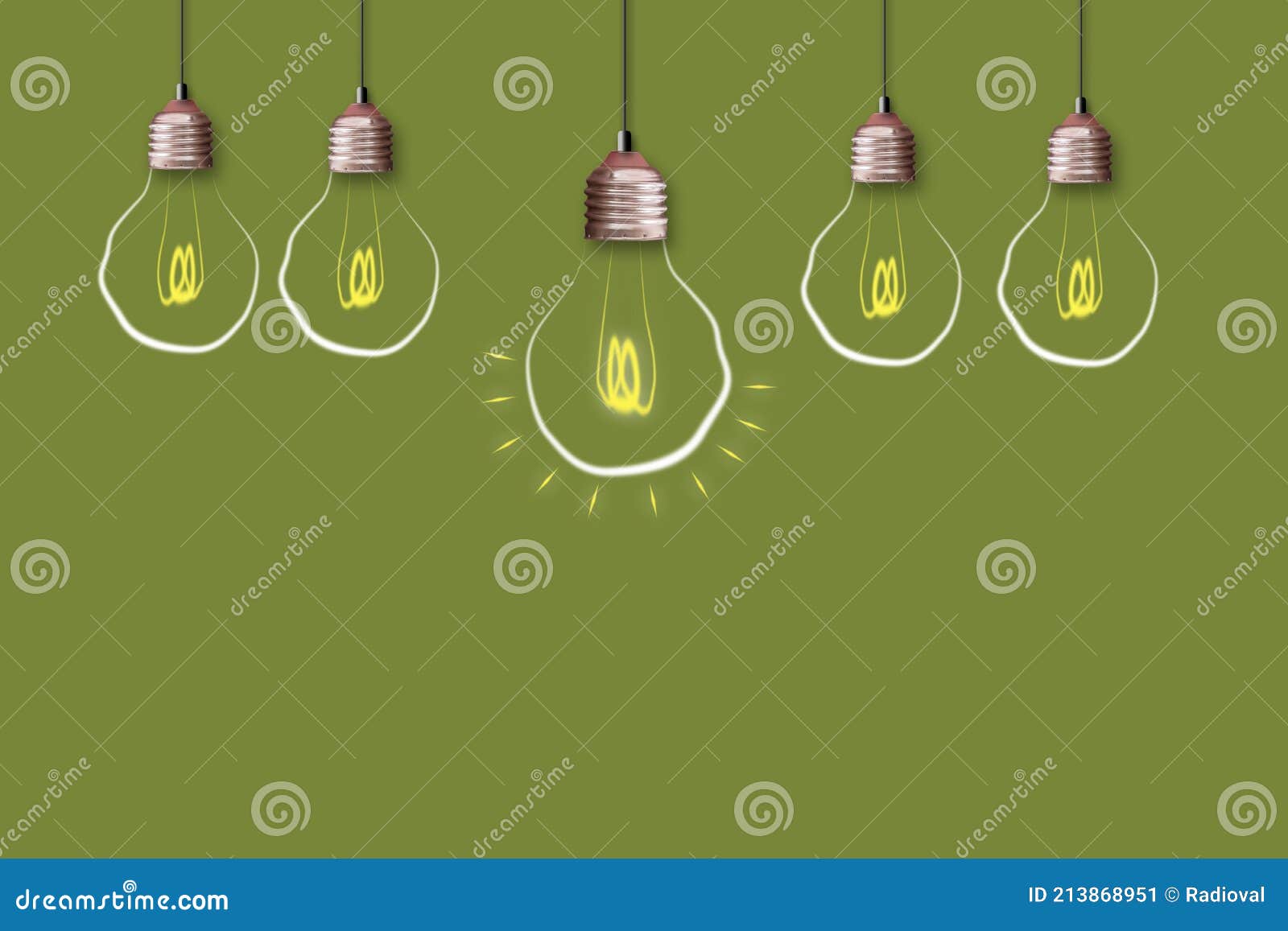 Concept of New Ideas and Creative Solutions. Glowing Light Bulb on a ...