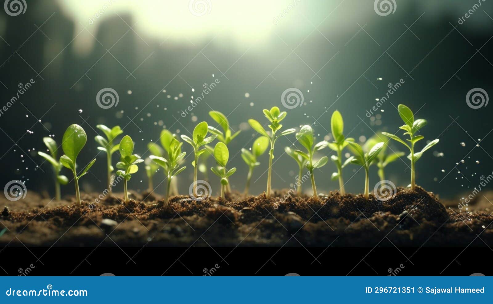 Concept of New Life with Sprouting Seedlings (trees) Stock Illustration ...