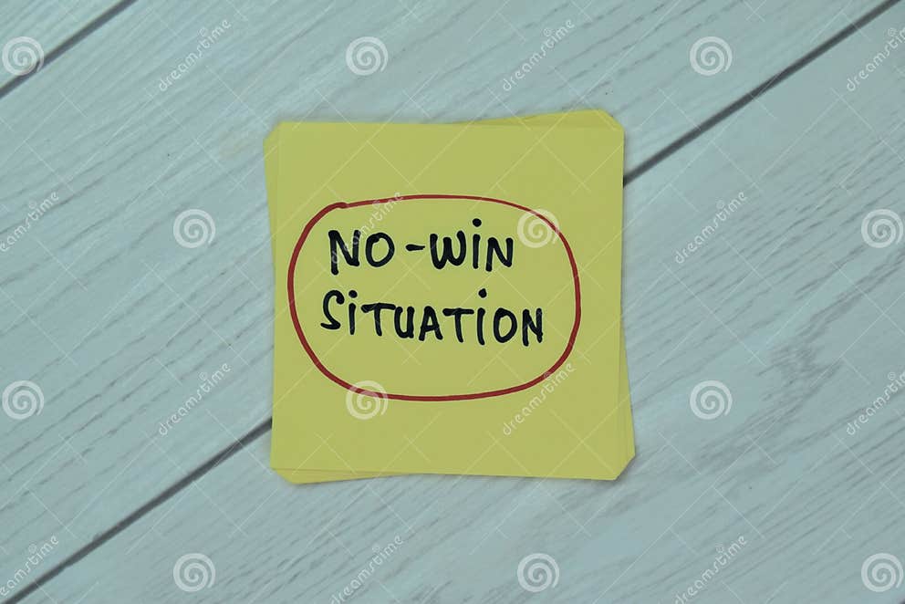 Concept of No-Win Situation Write on Sticky Notes Isolated on Wooden ...