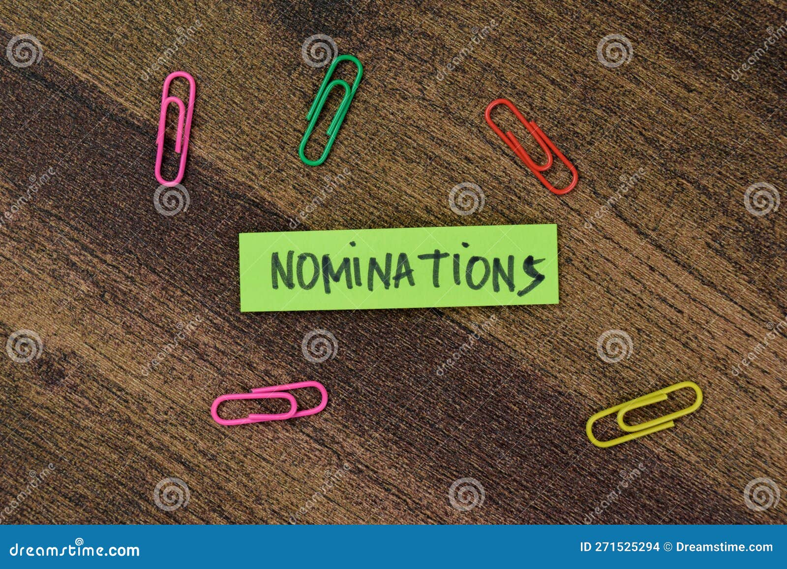Concept of Nominations Write on Sticky Notes Isolated on Wooden Table ...