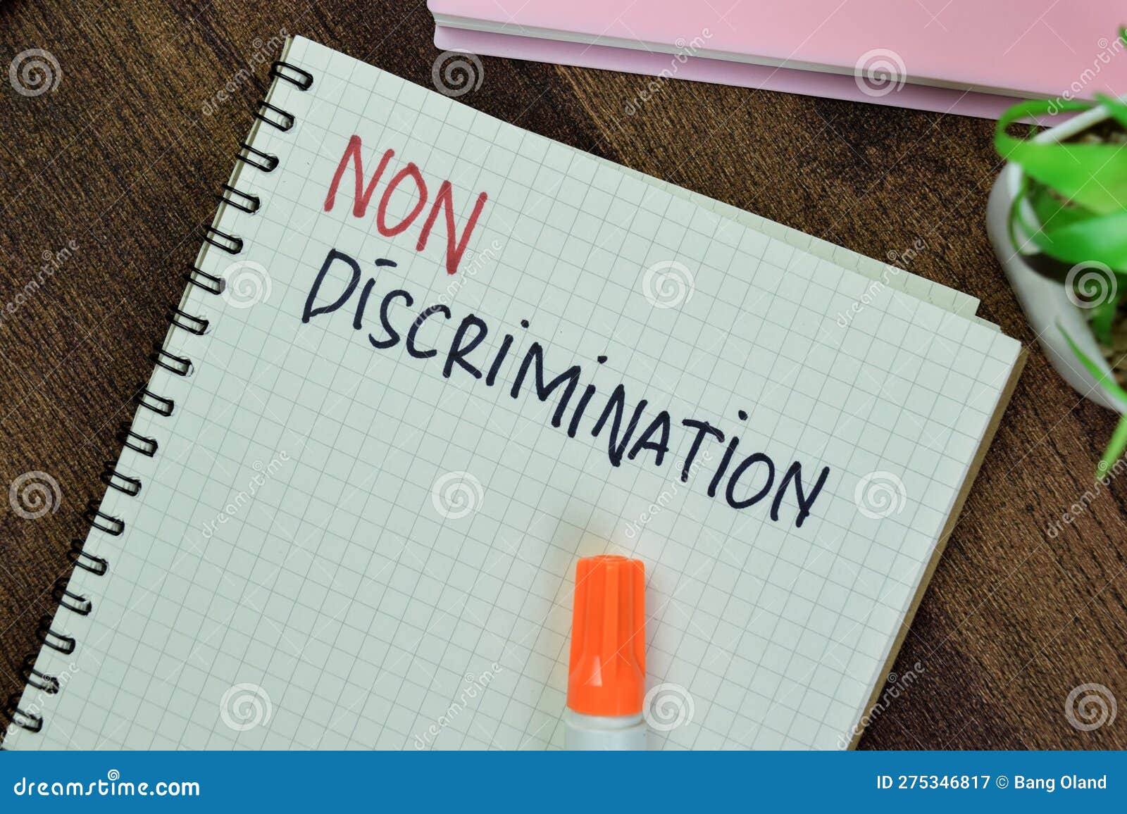 Concept of Non Discrimination Write on Book Isolated on Wooden Table ...