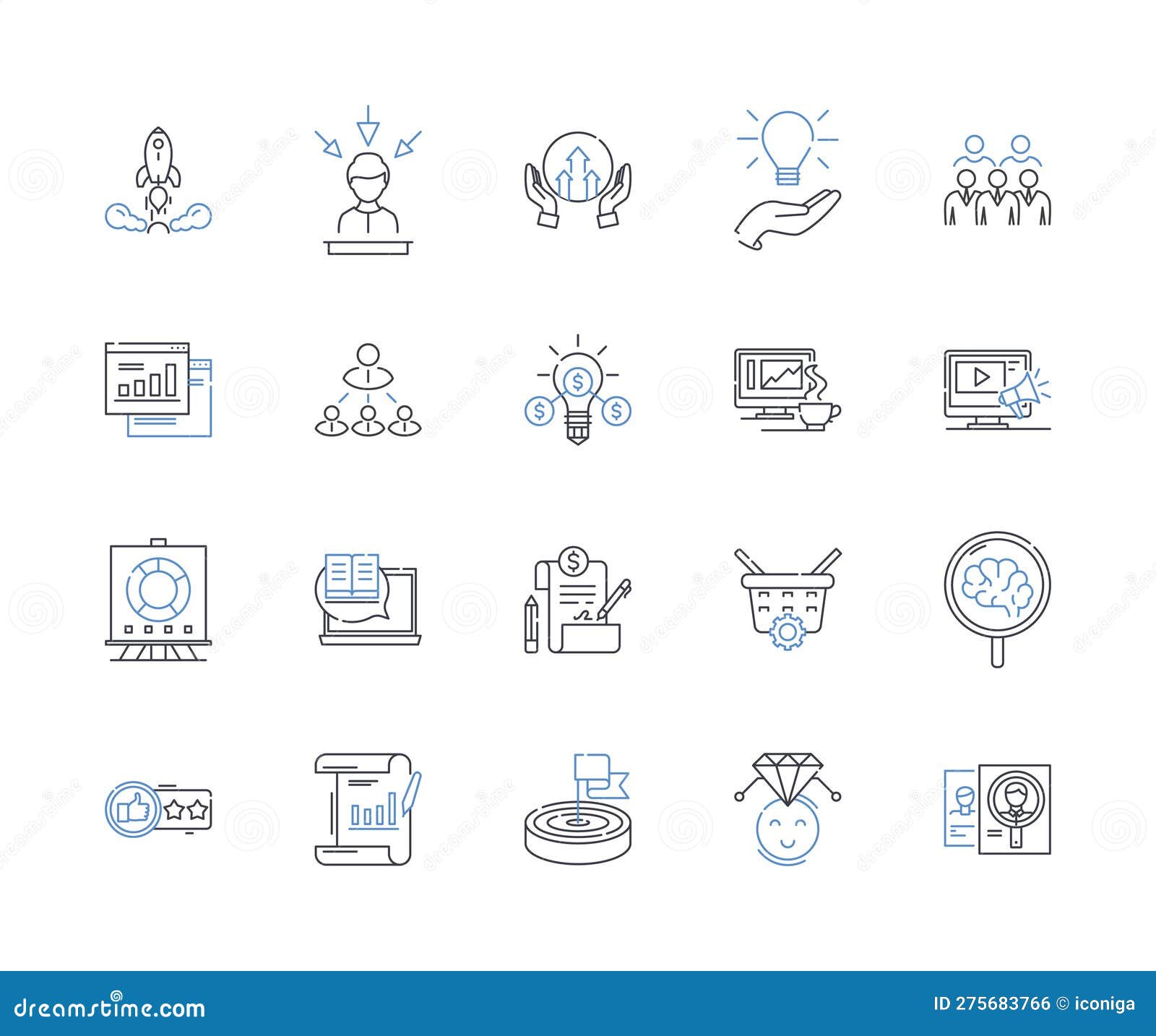 Concept And Notion Line Icons Collection Idea Understanding Perception Cognition Insight