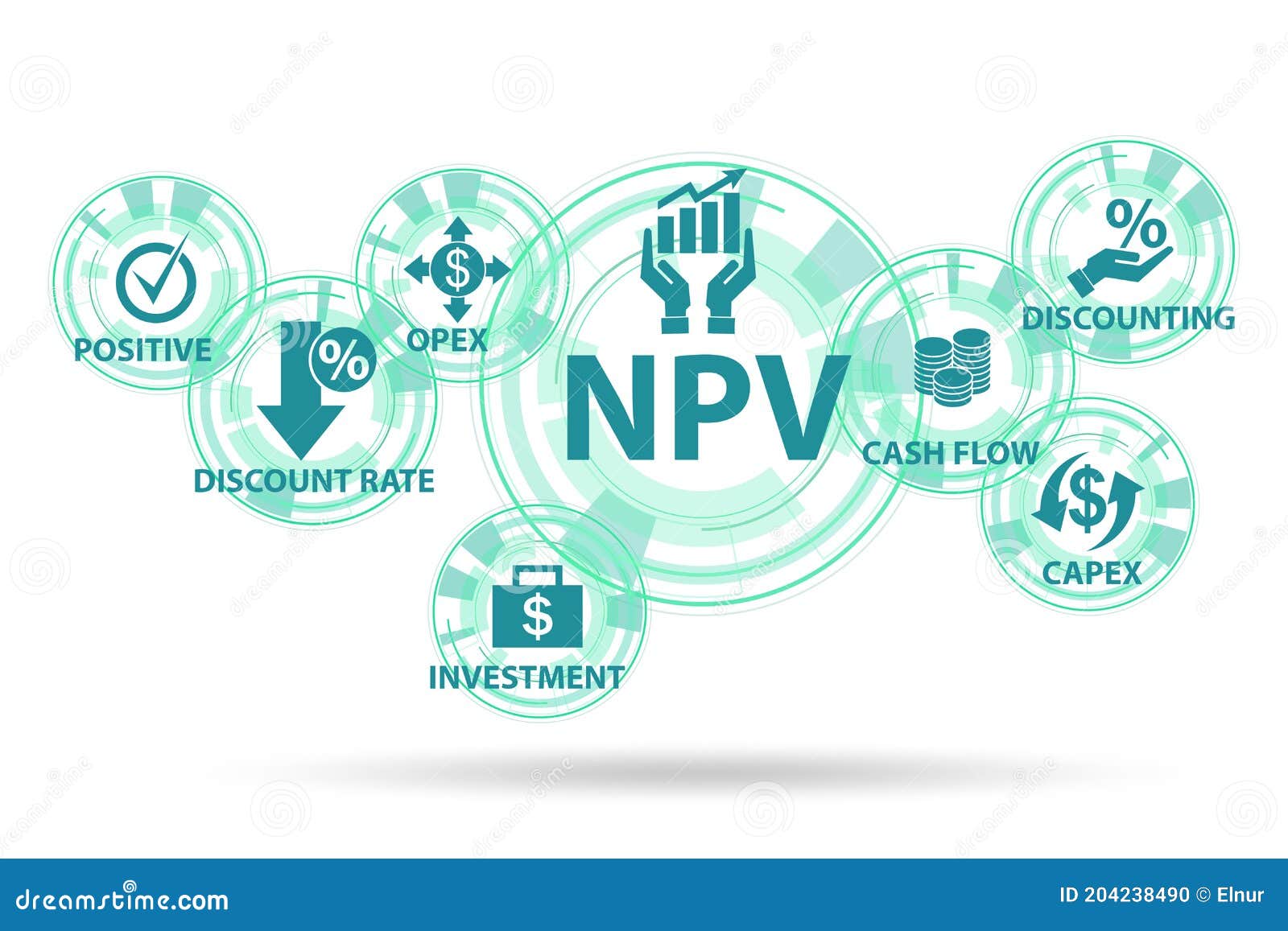 Concept of NPV - Net Present Value Stock Illustration - Illustration of ...