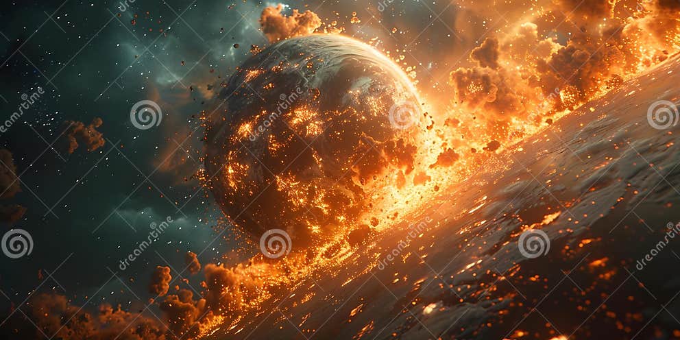 3D Rendering of Nuclear Bombs Destroying Earth Depicting Destruction ...