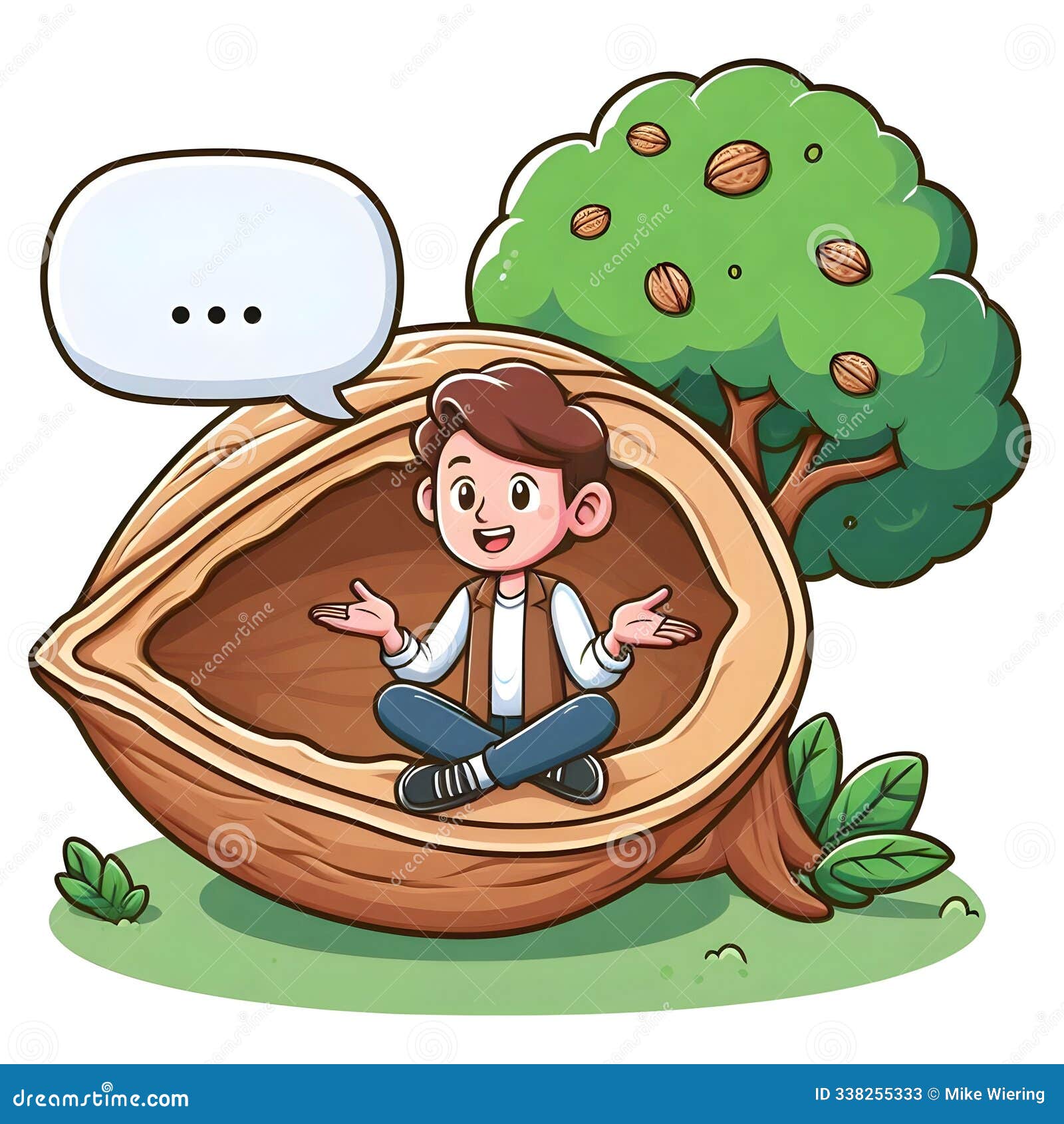 Concept "in a Nutshell", Cartoon Illustration Stock Illustration ...