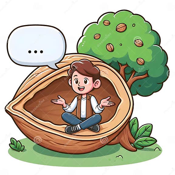 Concept "in a Nutshell", Cartoon Illustration Stock Illustration ...