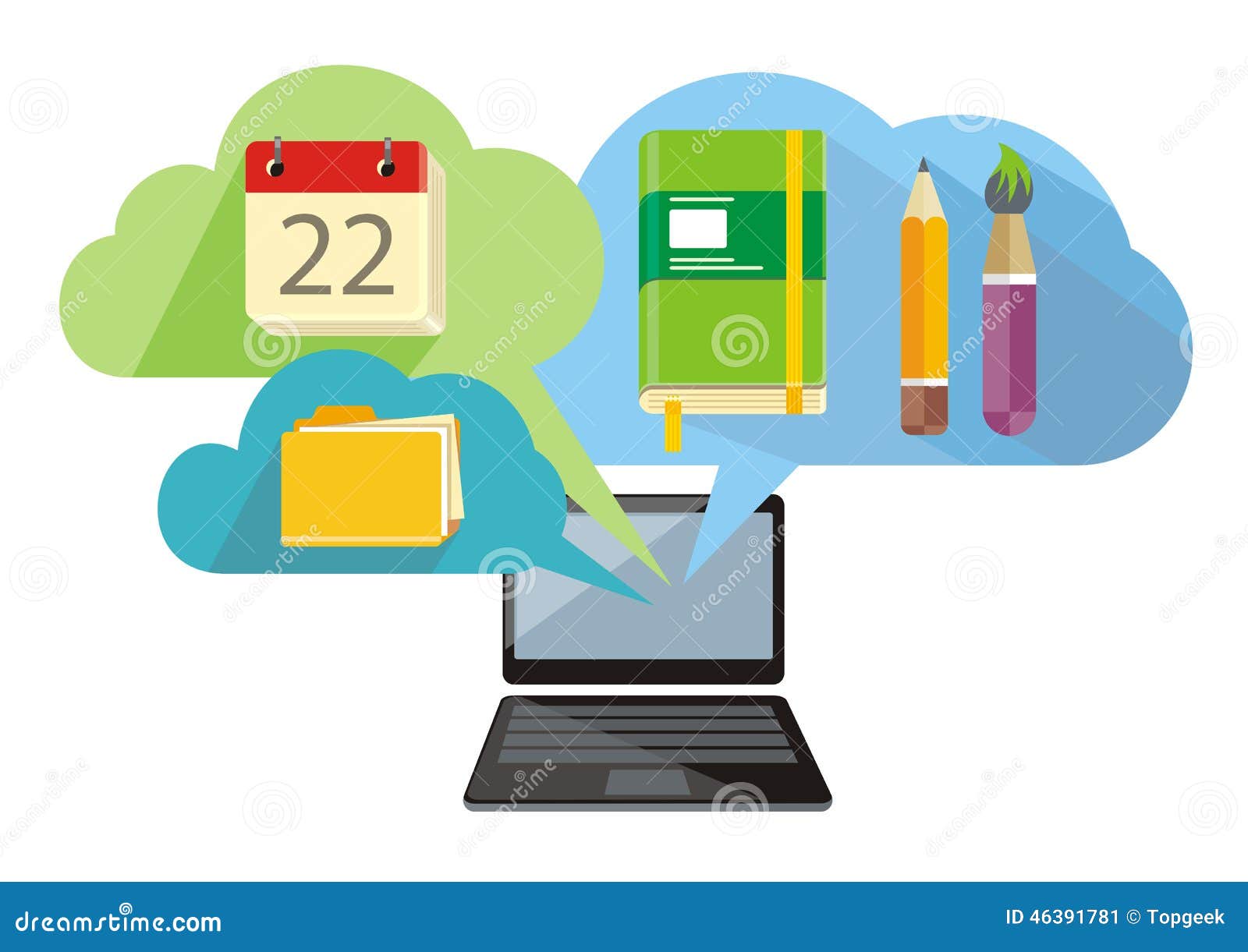 Concept of Office Interface Elements Stock Vector - Illustration of ...