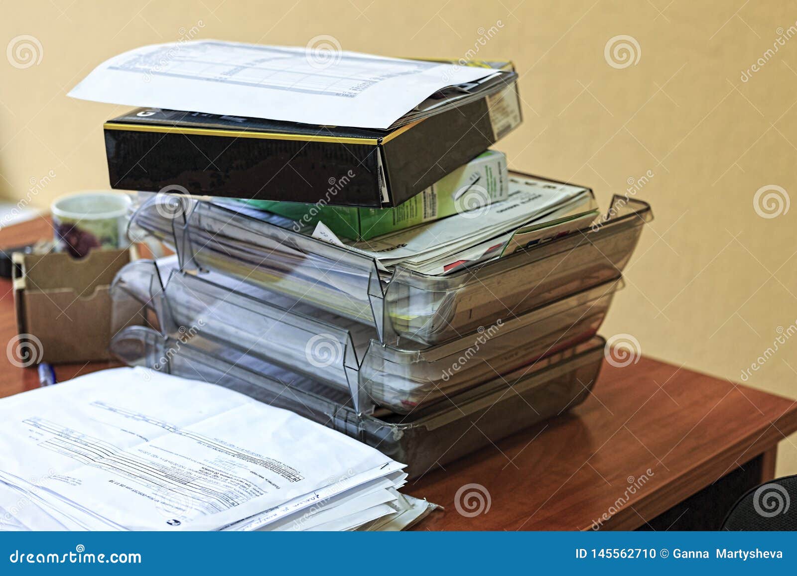 Concept, Office, Routine Work, a Stack of Documents, Office Documents ...