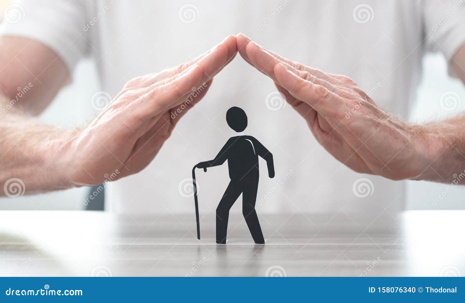 Concept of Old Age Insurance Stock Photo - Image of aged, security ...