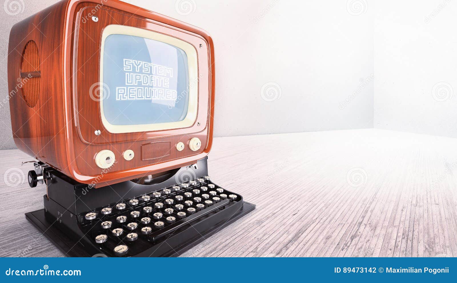 Concept Old Computer Typewriter System Upgrade Stock Photo - Image of ...