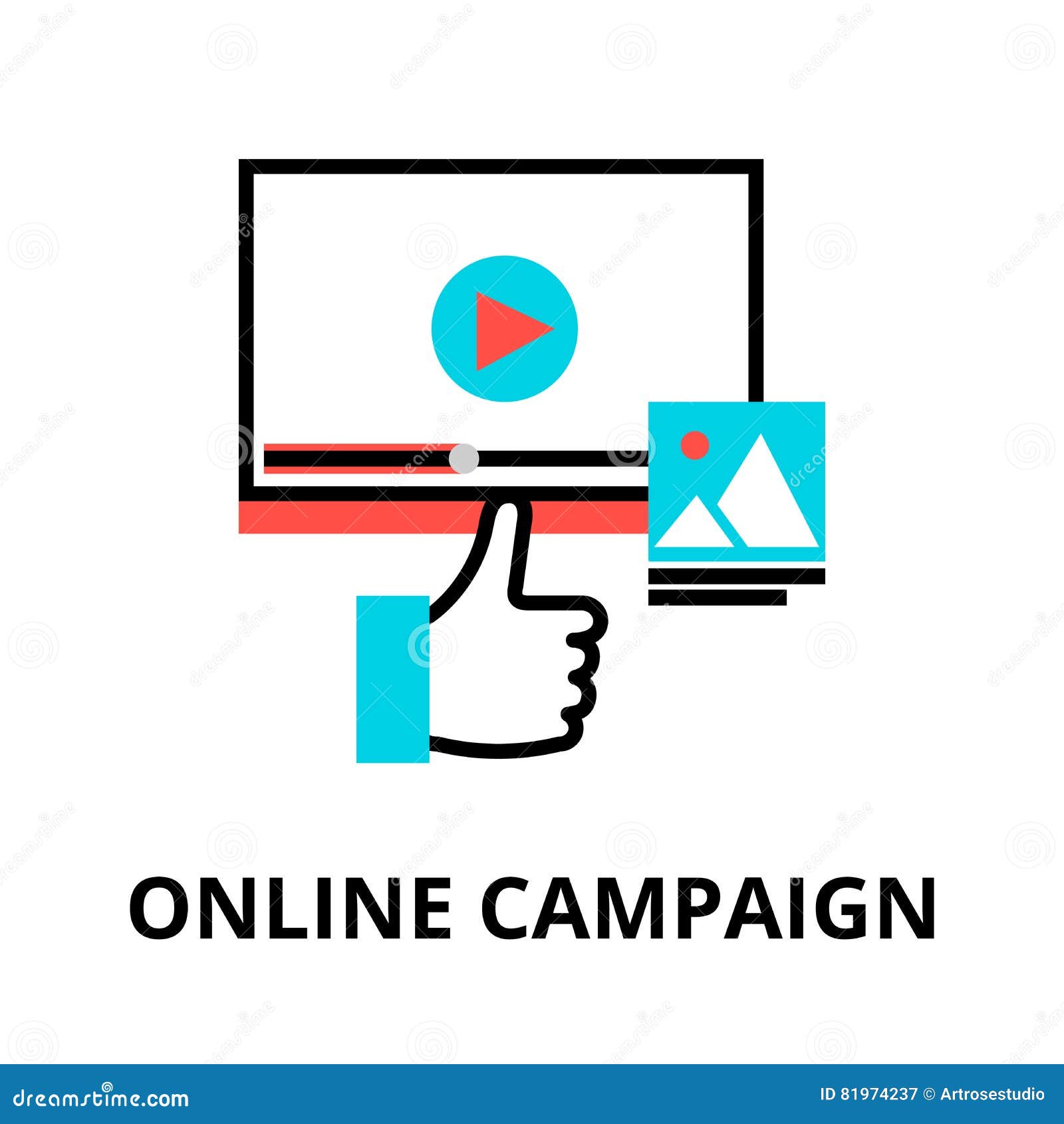 Concept of online campaign editorial photography. Illustration of ...