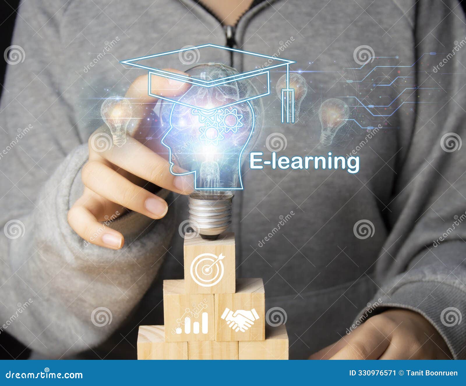 Concept of Online Education, Internet Technology Stock Image - Image of ...