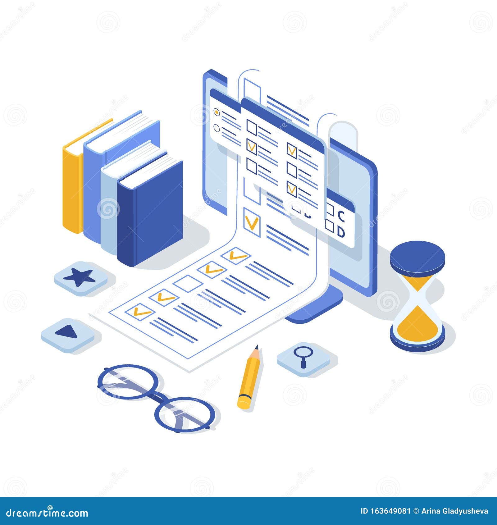 Concept of Online Exam, Online Testing, Questionnaire Form, Online ...