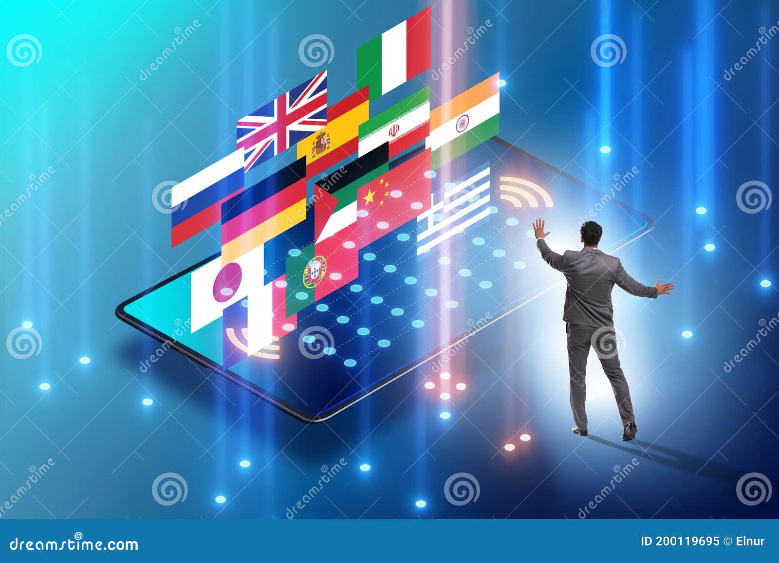 Concept of Online Foreign Language Translation and Learning Stock Image ...