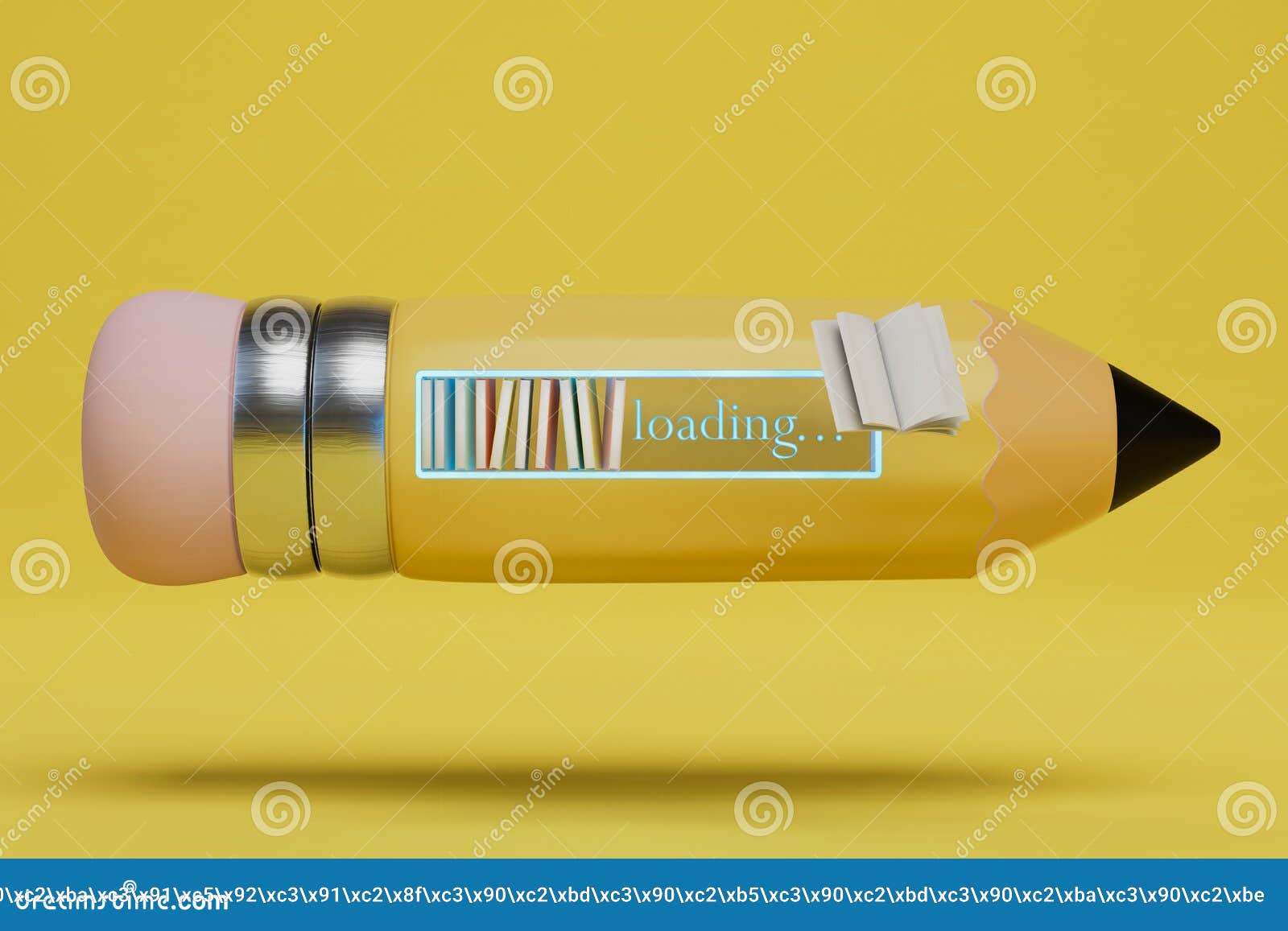 The Concept of Online Learning. a Pencil on Which is a Line of Download ...