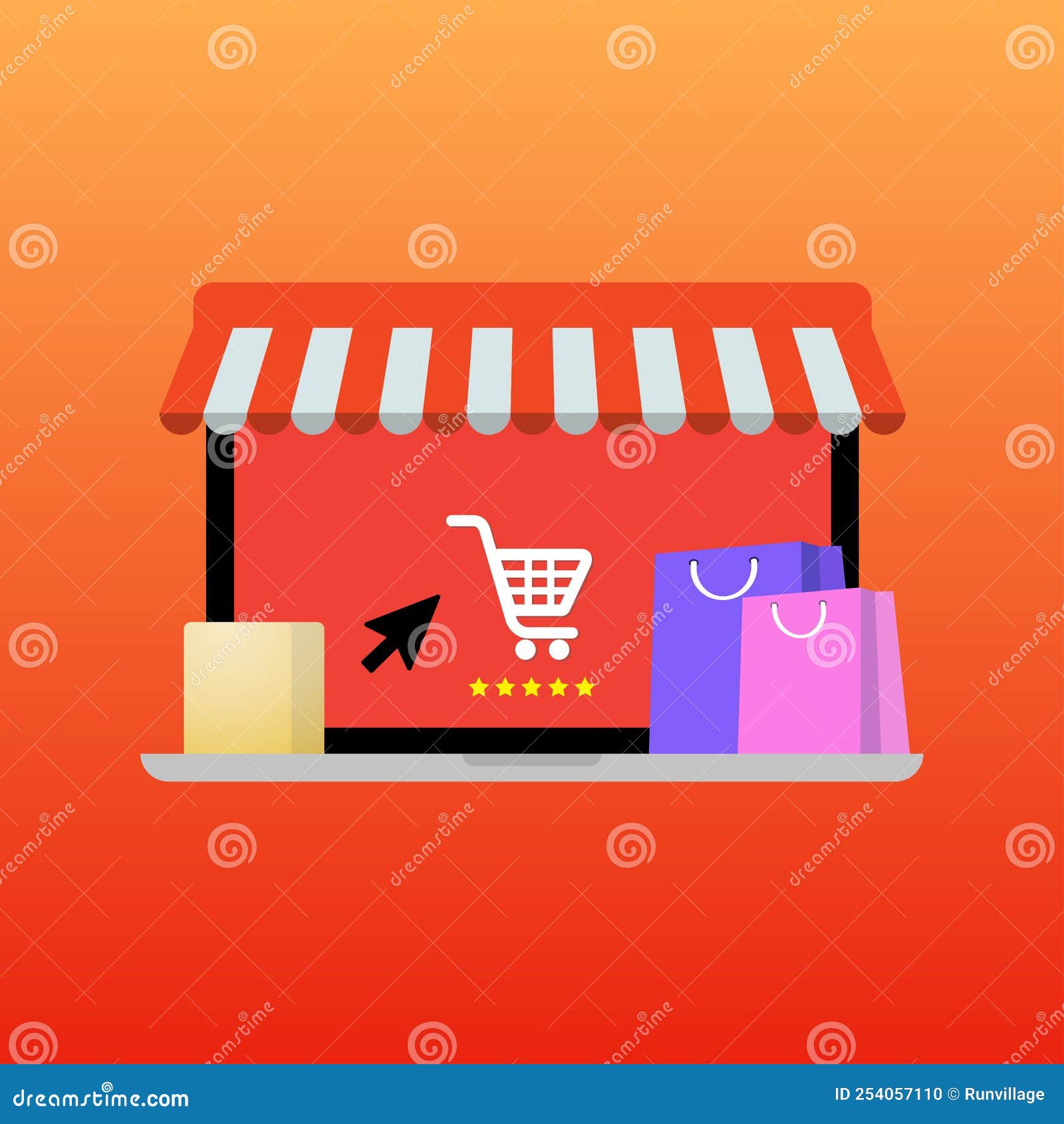 Concept of Online Shop, E-commerce Internet Store Vector Illustration ...