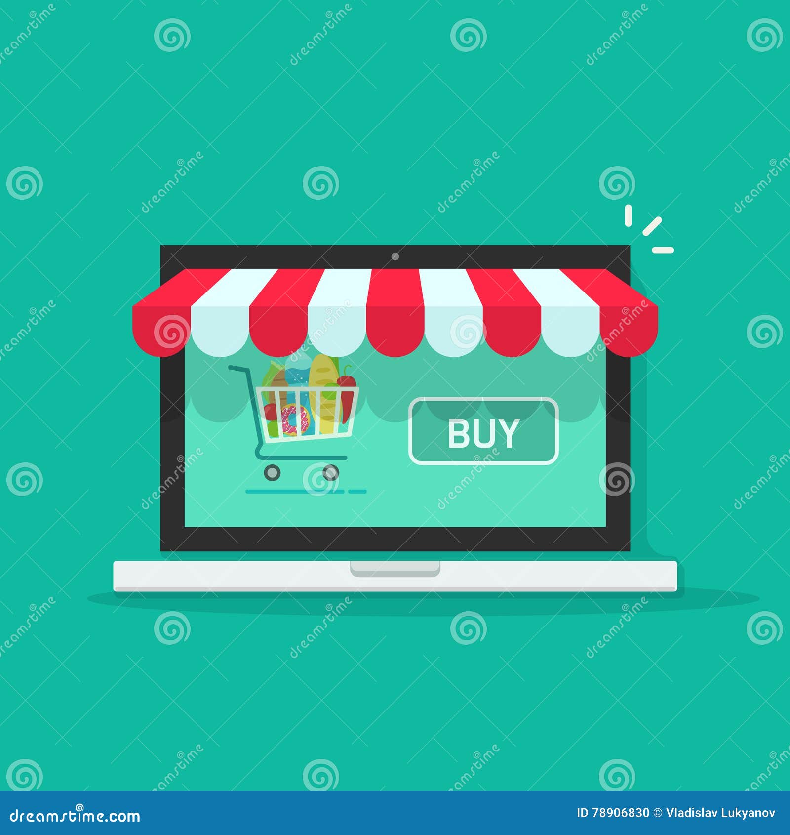 Concept of Online Shop, E-commerce Internet Store Vector Illustration ...