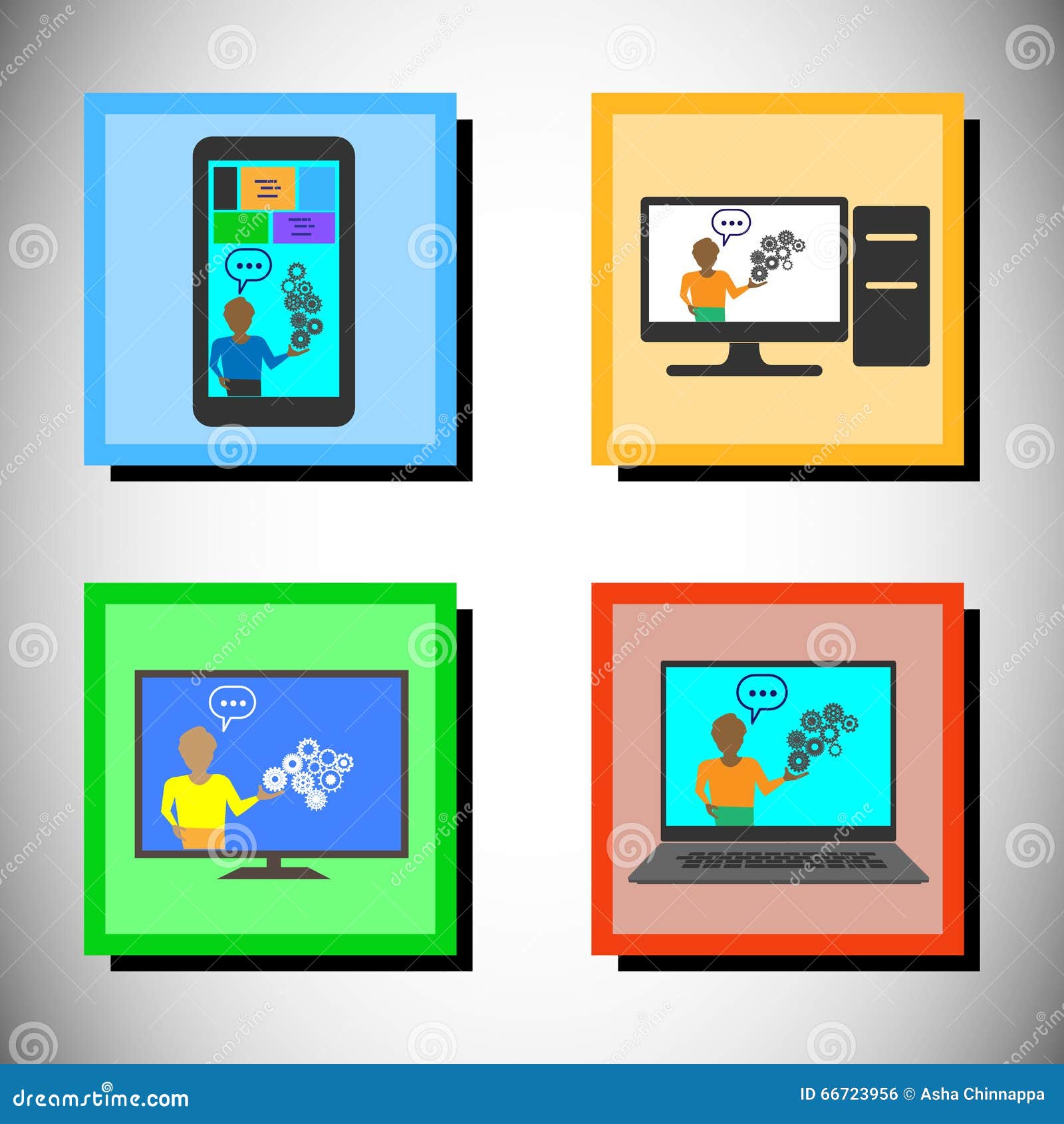 Digitalizing Icon Set Collection Contain Mobility, Business Model ...