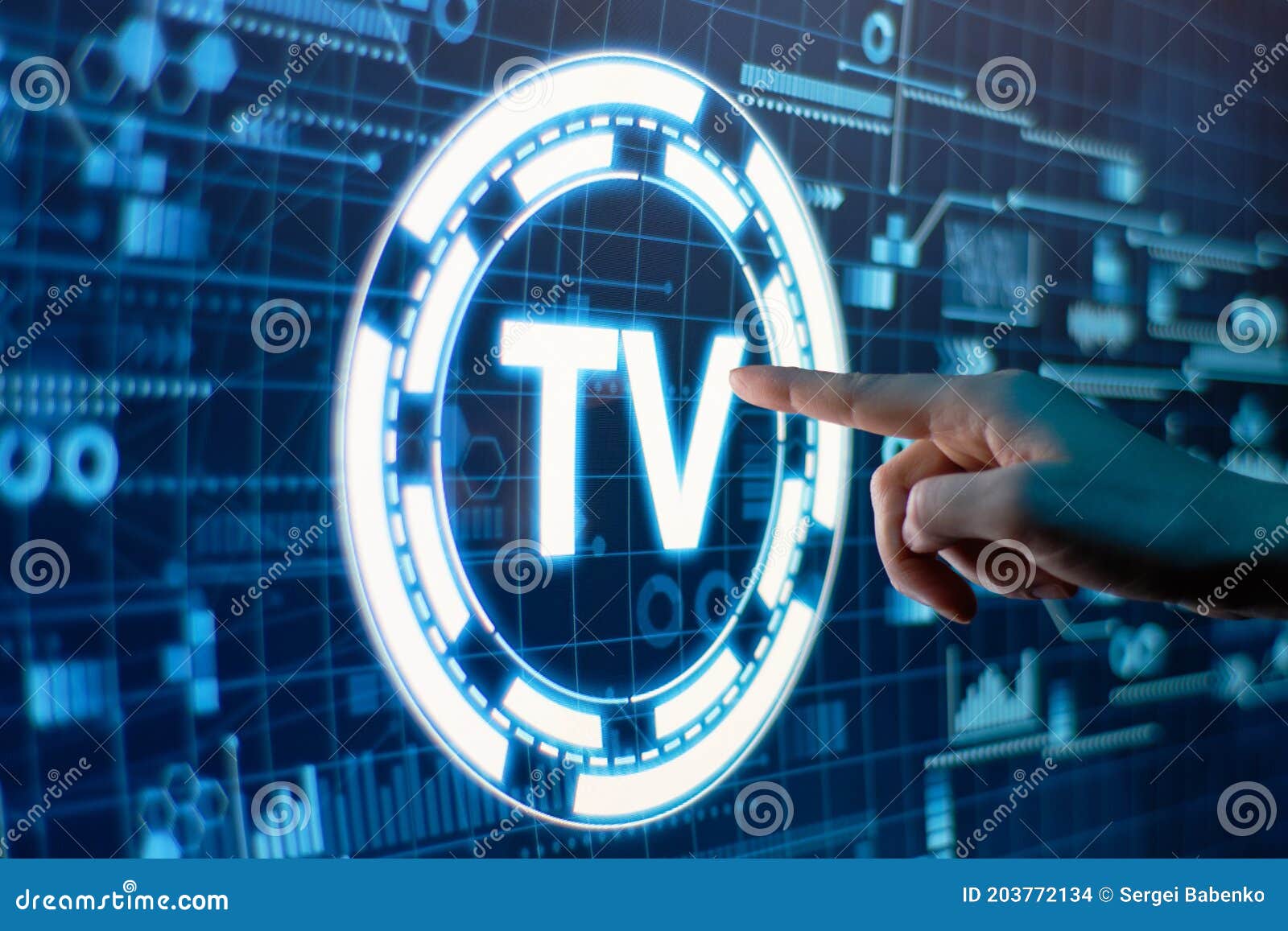 Concept of Online Television on a Futuristic Digital Display Stock ...