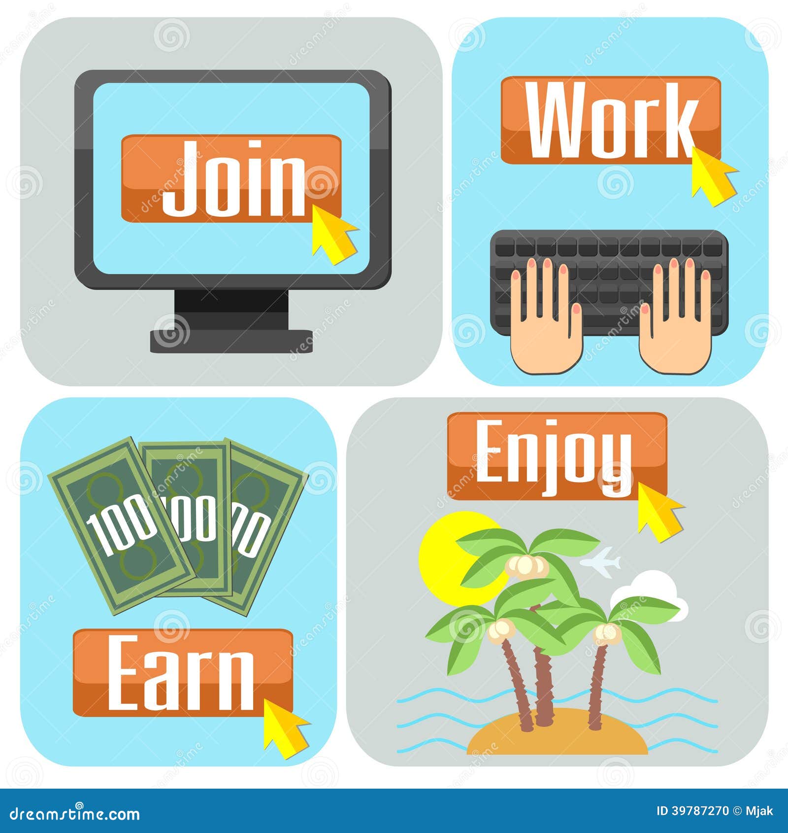 Concept of online work stock vector. Illustration of training - 39787270