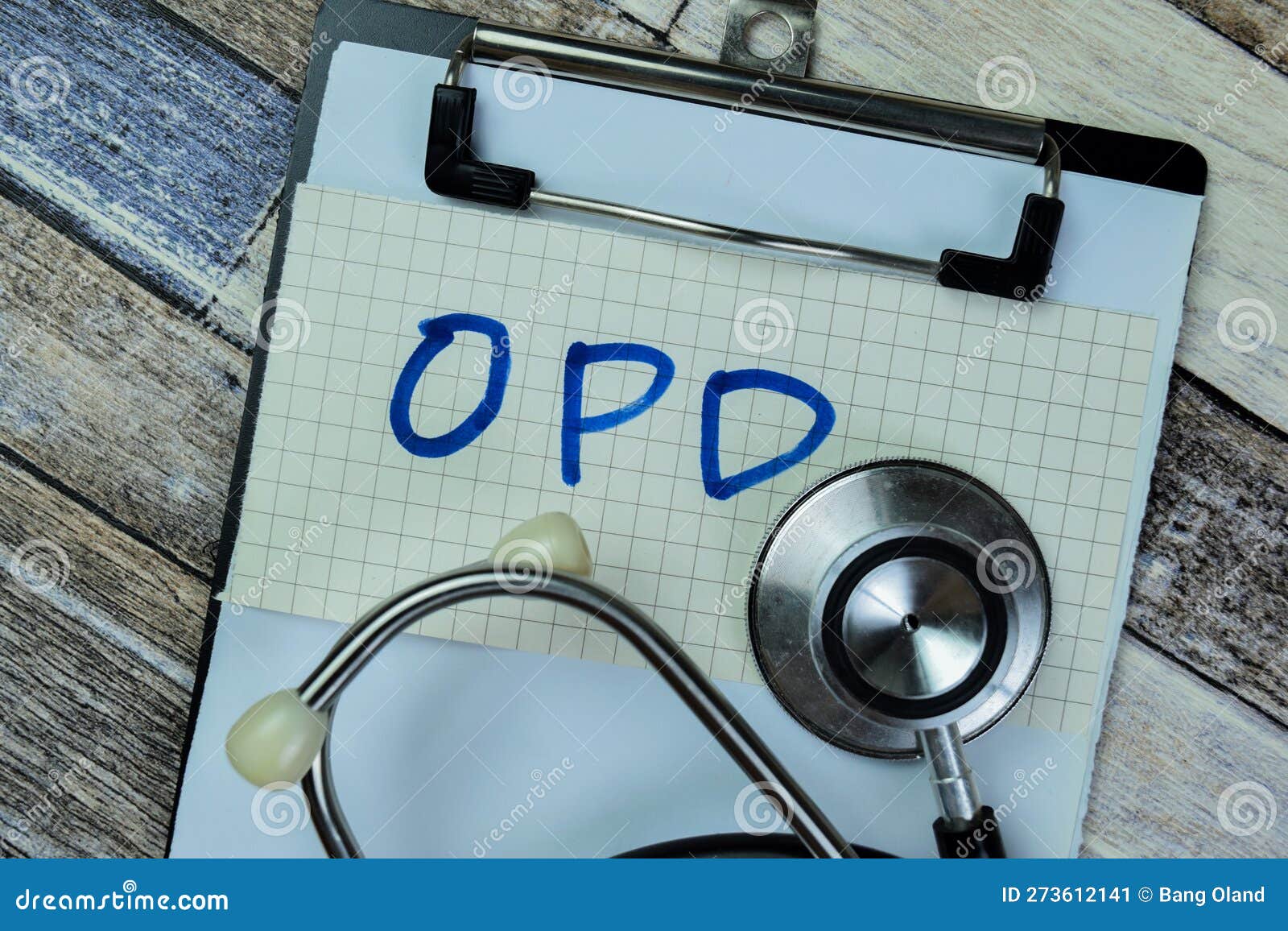 Concept of OPD Write on Sticky Notes with Stethoscope Isolated on ...