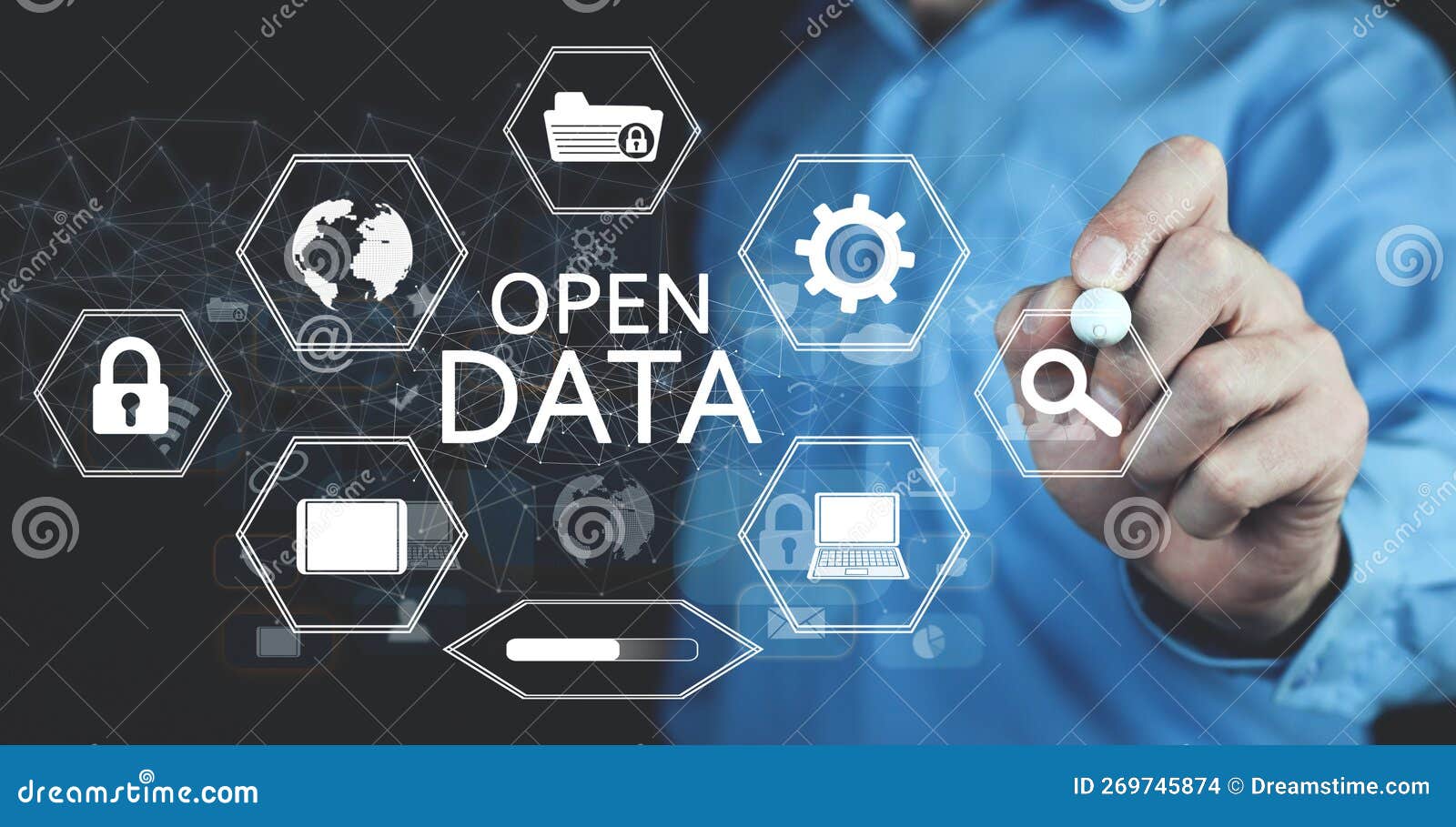 Concept of Open Data. Internet. Technology Stock Photo - Image of secrecy, system: 269745874