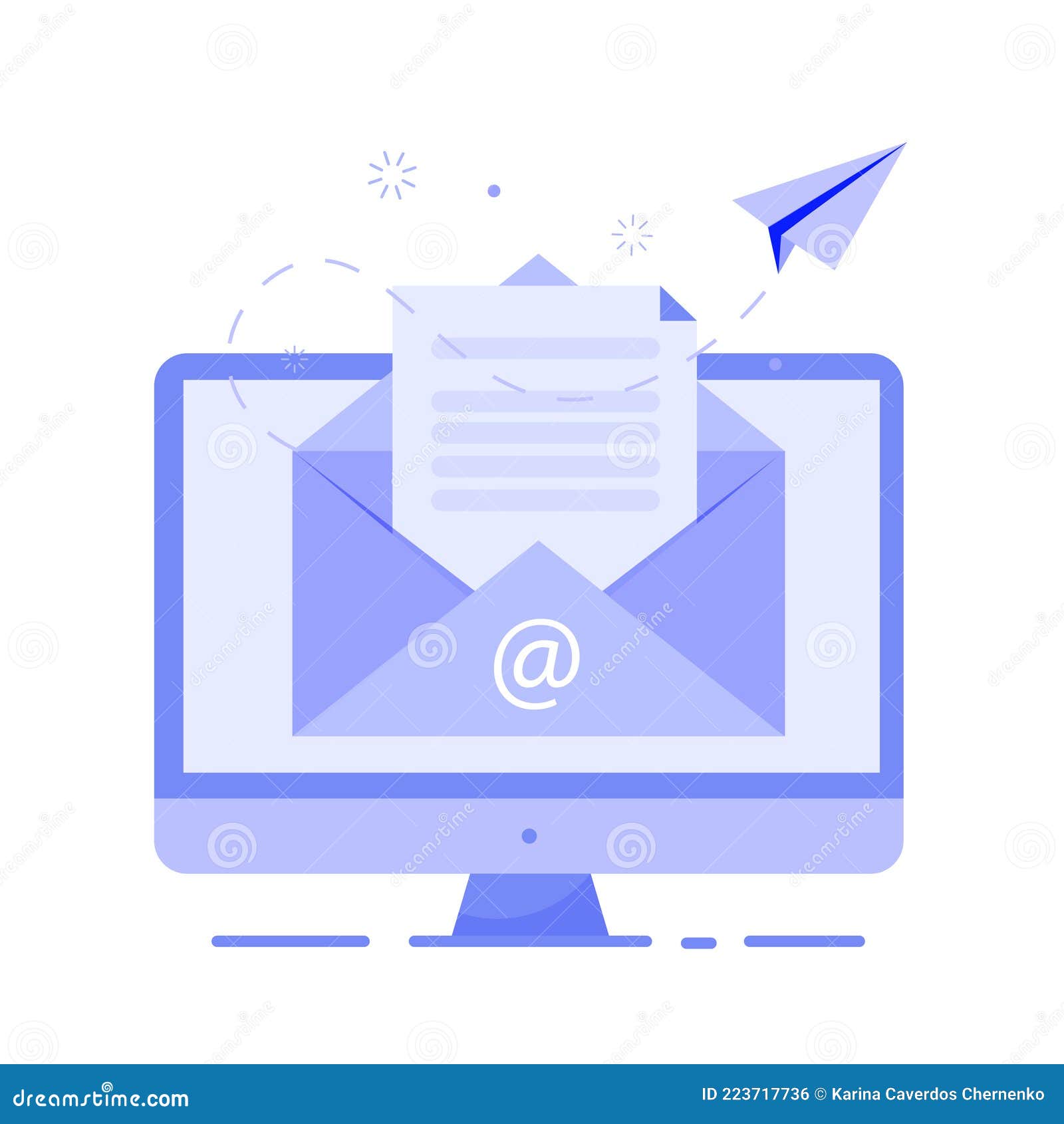 Email With Document And Round Green Check Mark Icon. Successful ...