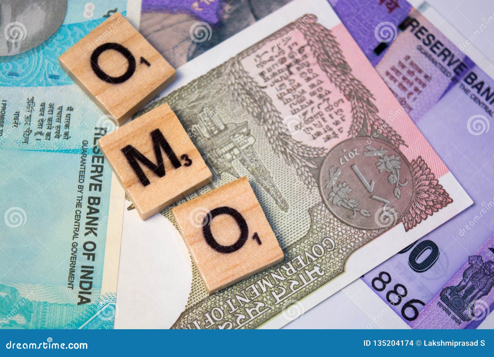 Concept of Open Market Operations on Indian Currency Notes Stock Photo ...