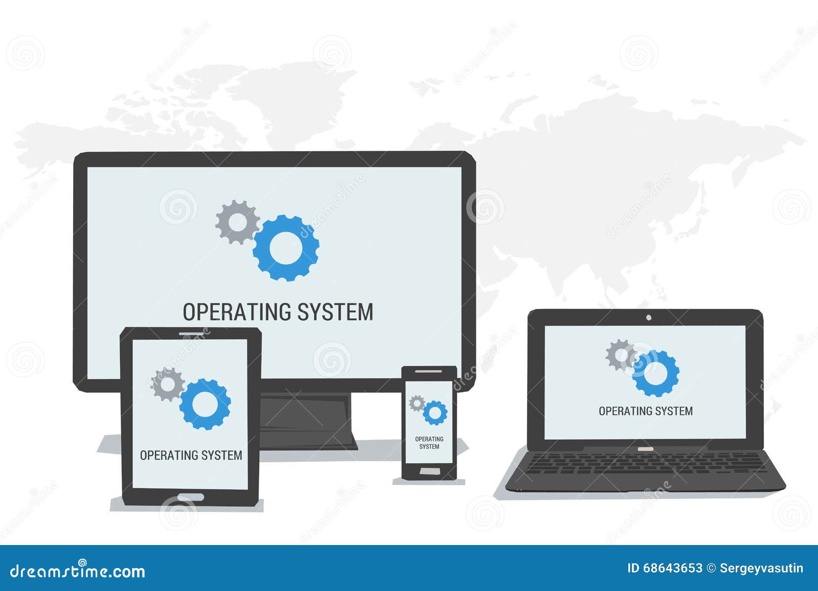 Concept Operating System on Different Devices Stock Vector ...