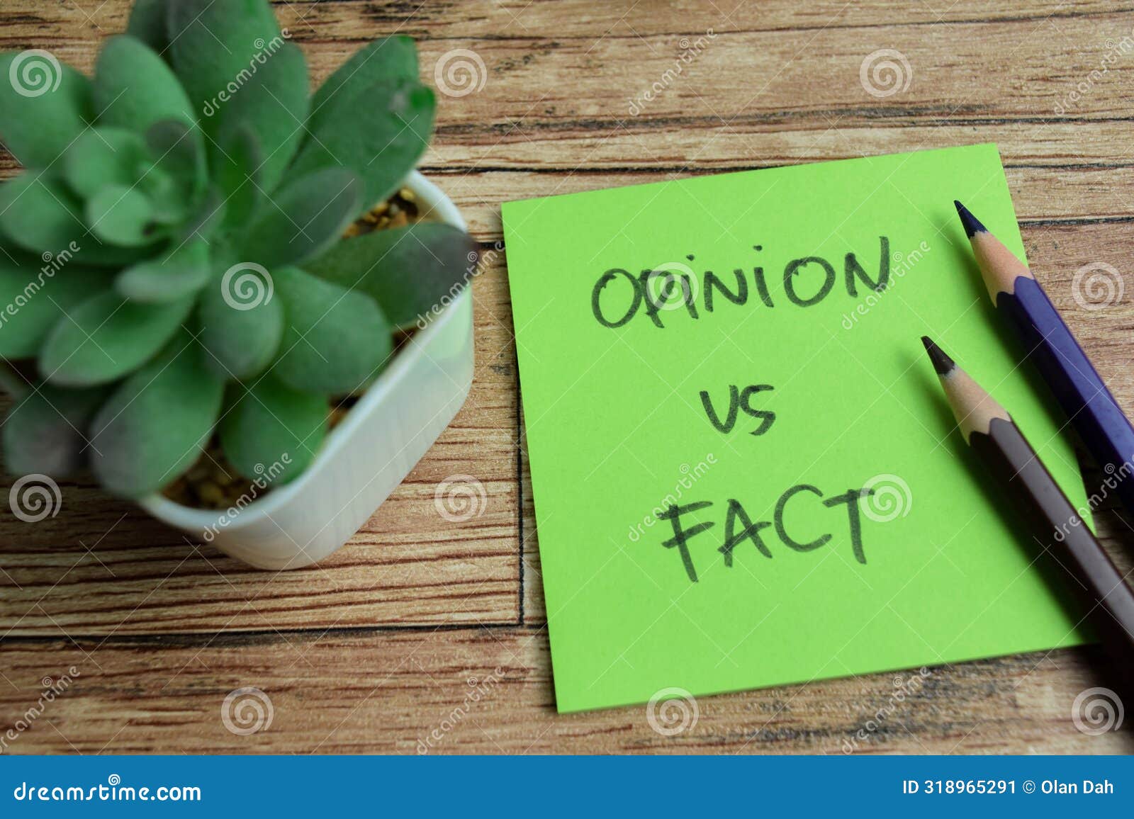 Concept of Opinion Vs Fact Write on Sticky Notes on Wooden Table Stock ...