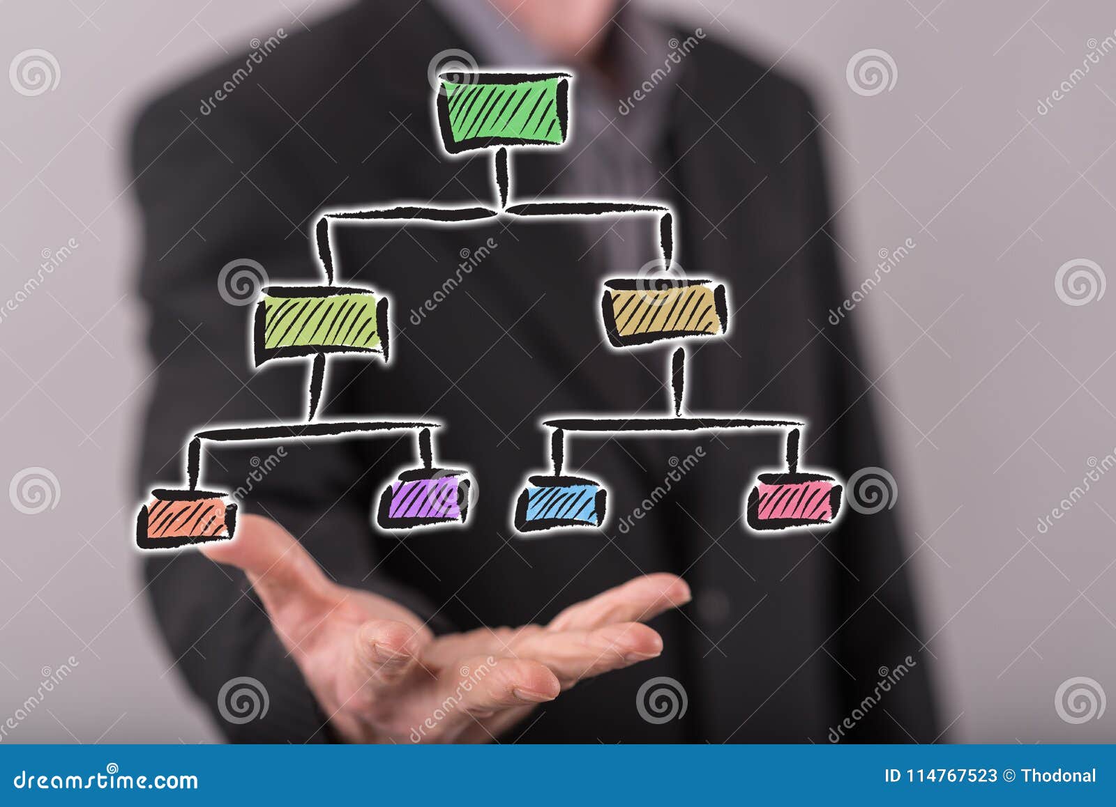 Concept of Organizational Chart Stock Image - Image of pyramid ...