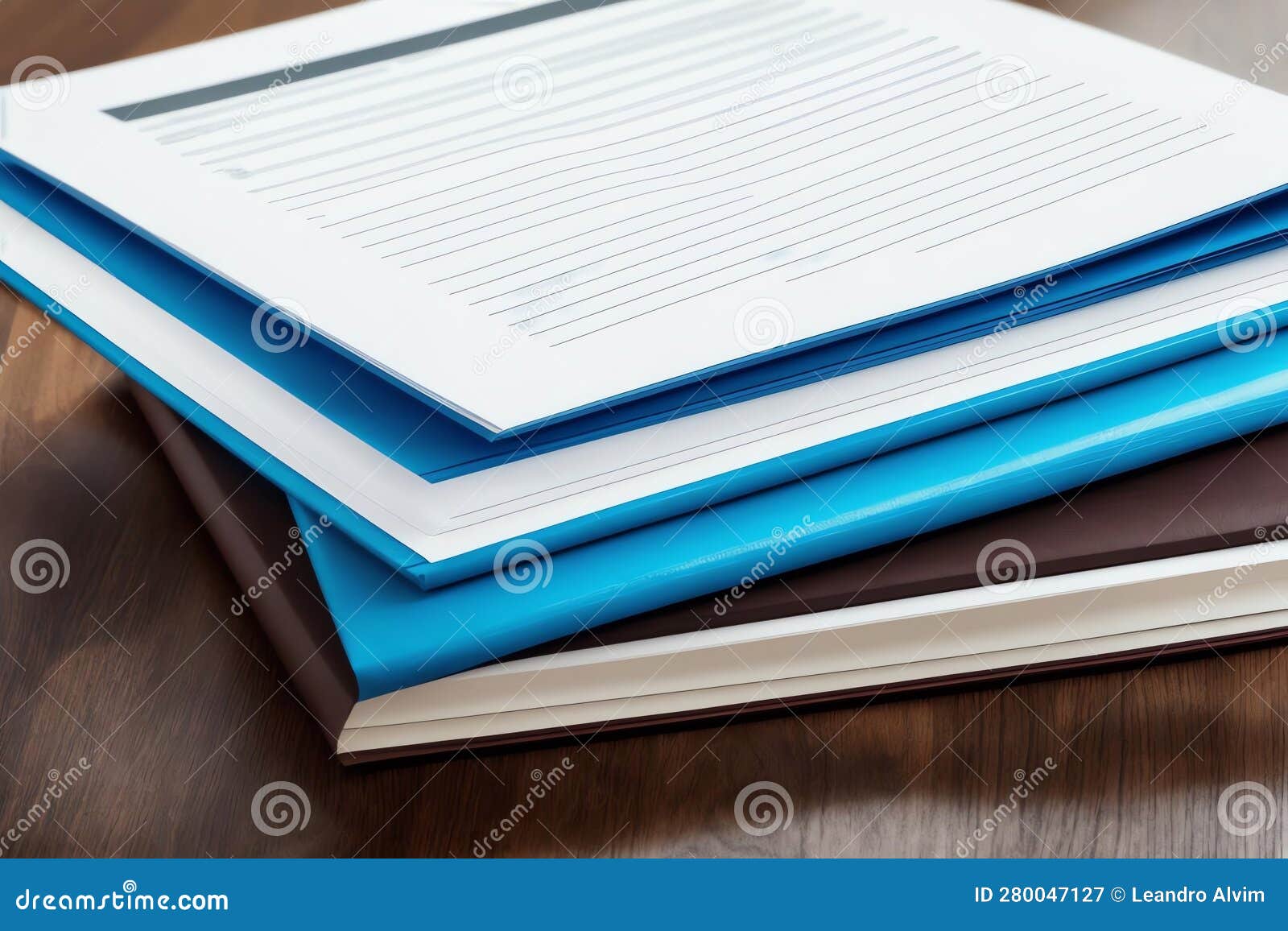 Organized Stack of Papers on Office Table.AI Generated Stock ...