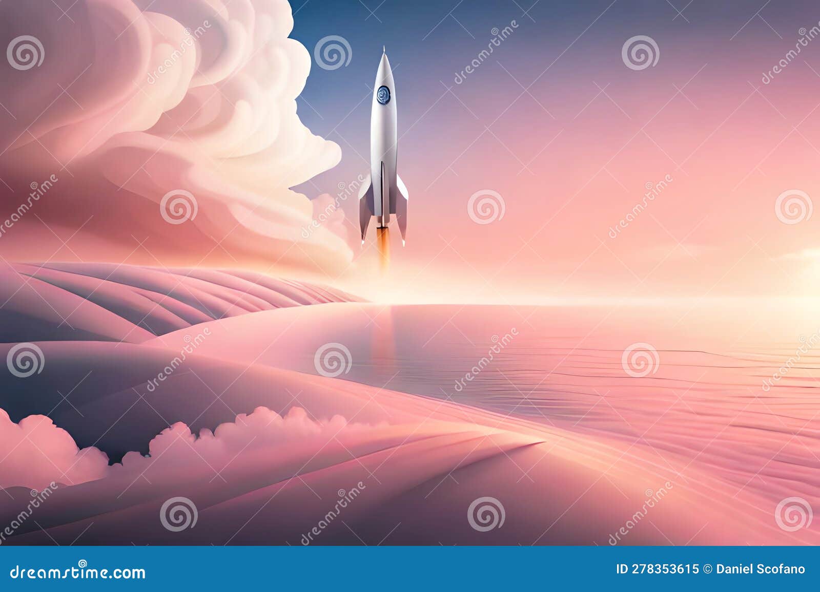 Concept of Original Thought and New Ideas. Illustration of a Rocket in ...