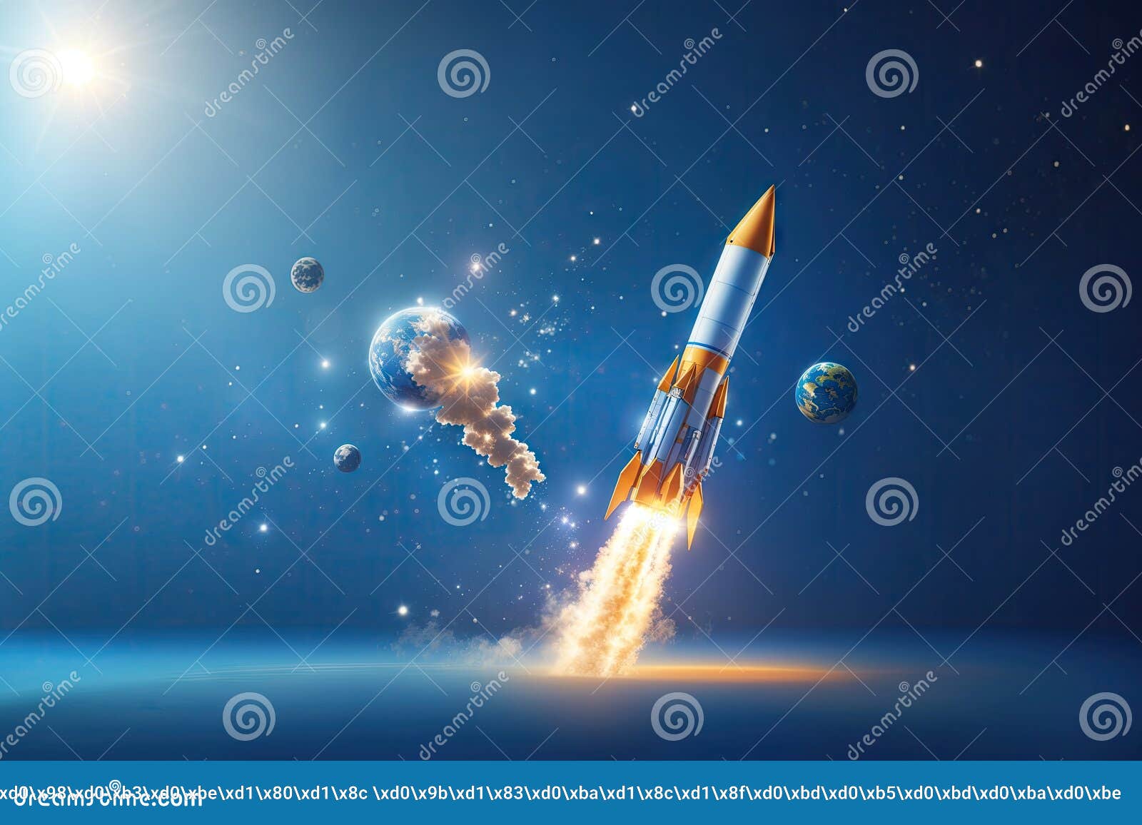 Concept of Original Thought and New Ideas Illustration. Rocket Taking ...