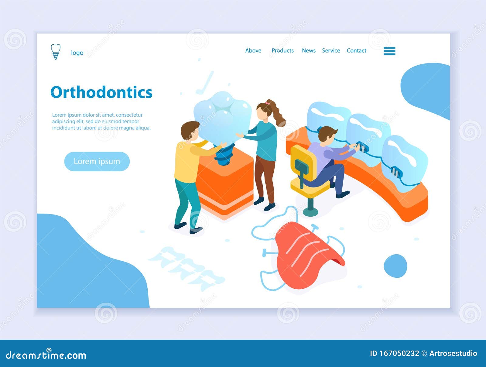 Concept of Orthodontics, Web Template Stock Vector - Illustration of ...