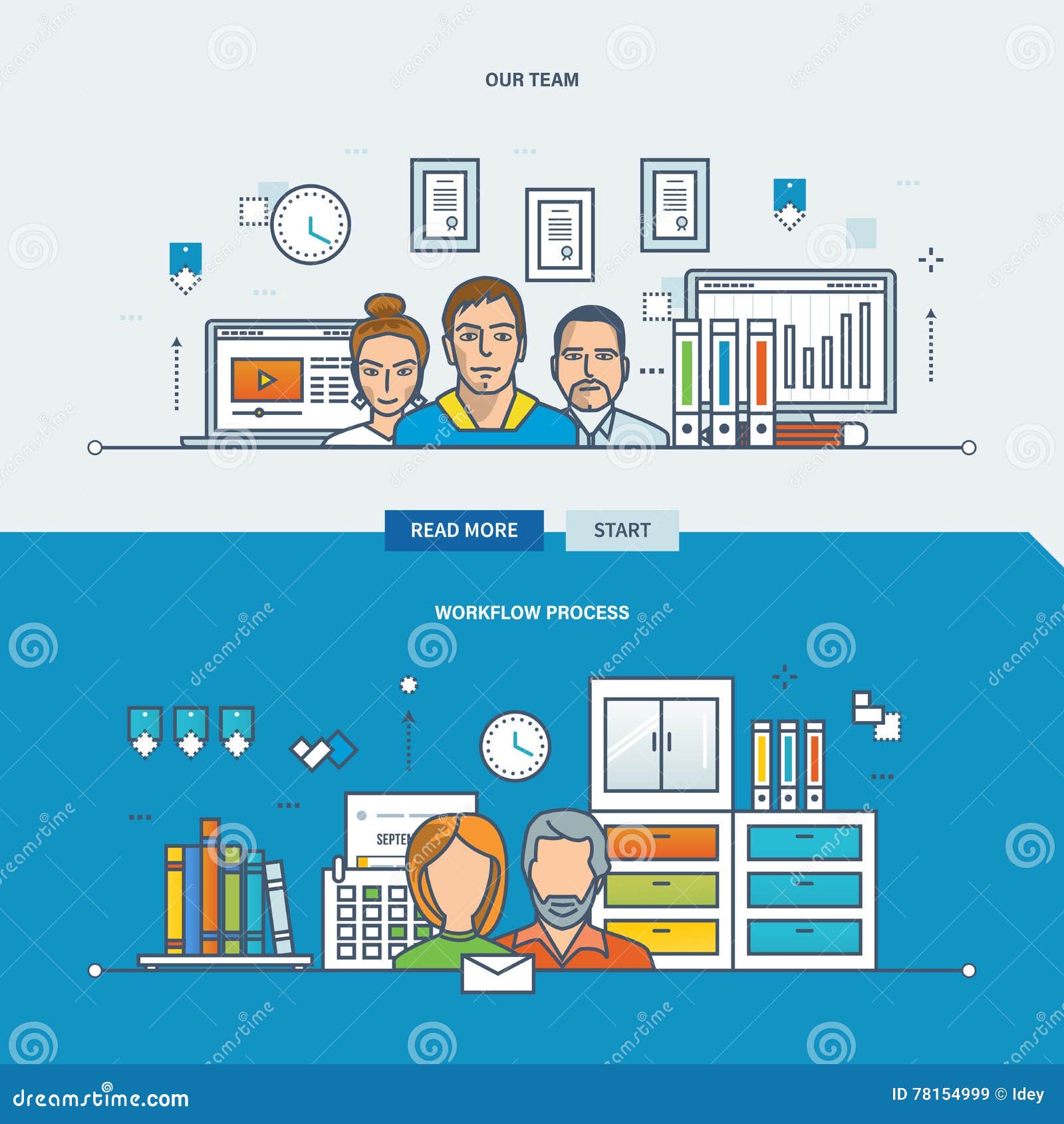 Concept of Our Team, Workflow Process, Teamwork. Stock Vector ...