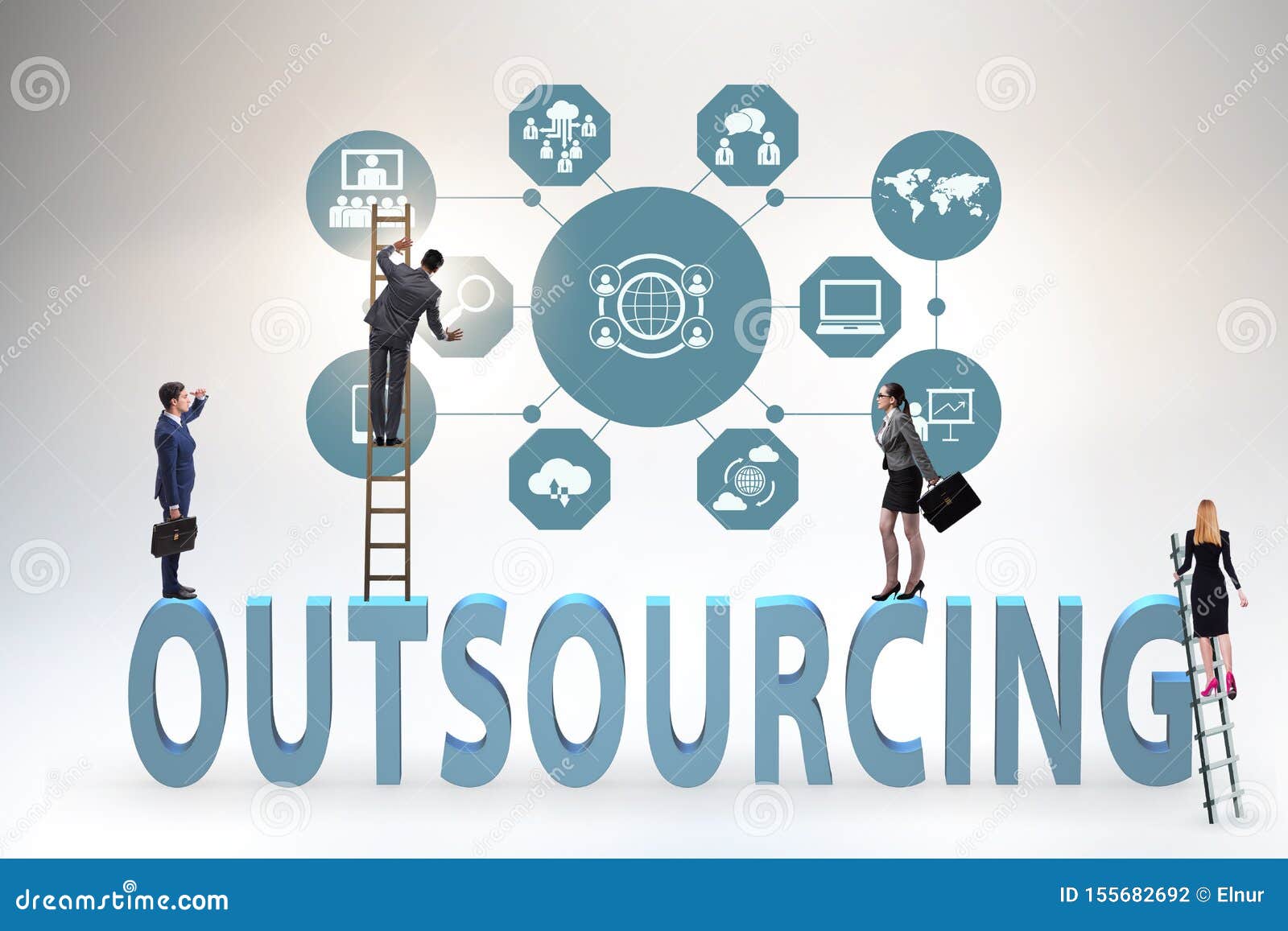Concept of Outsourcing in Modern Business Stock Photo - Image of ...