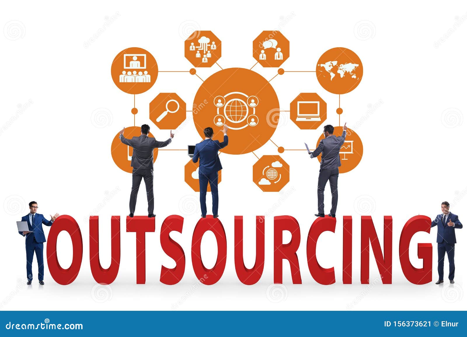 Concept of Outsourcing in Modern Business Stock Image - Image of ...