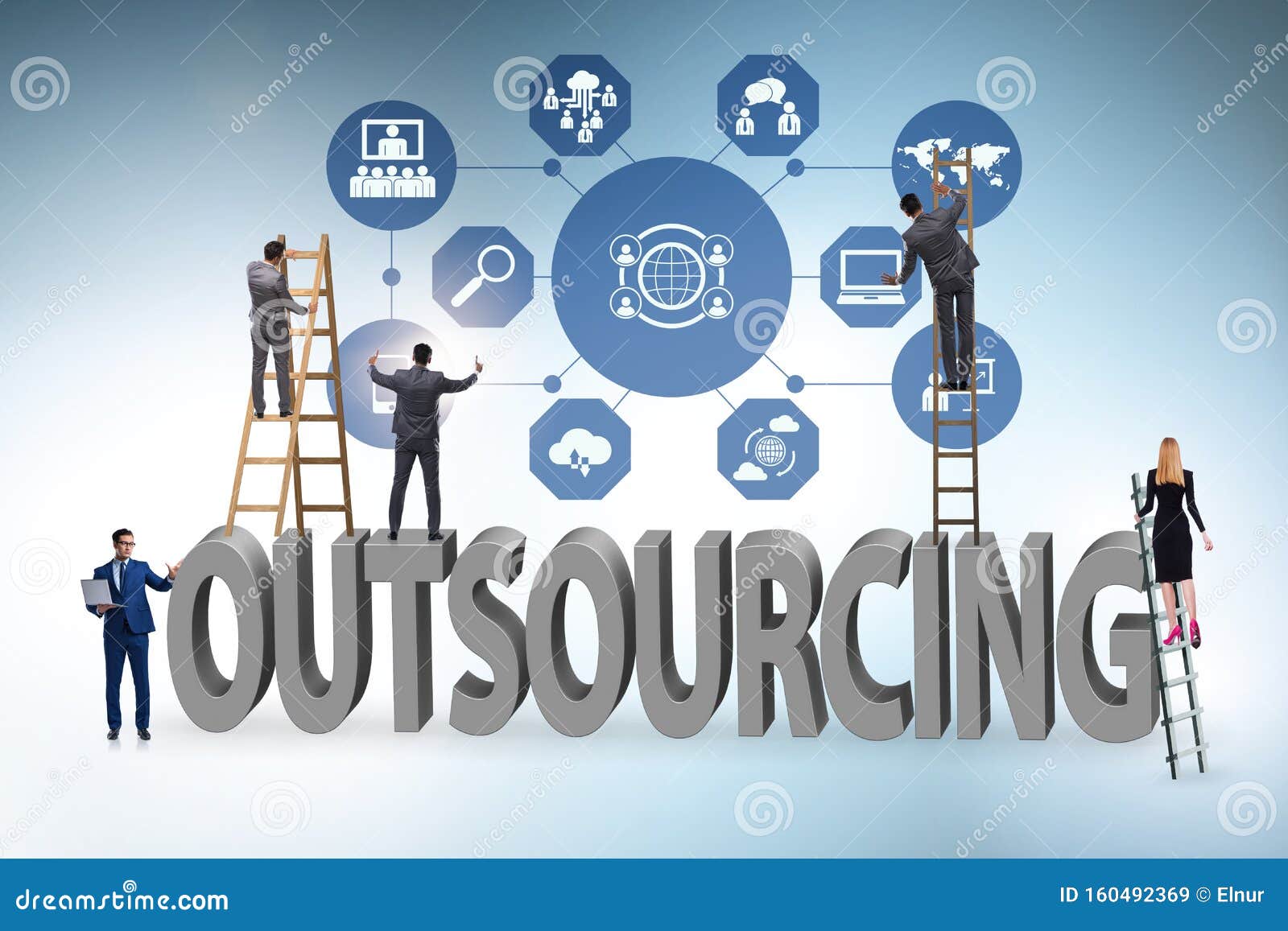 Concept of Outsourcing in Modern Business Stock Image - Image of ...