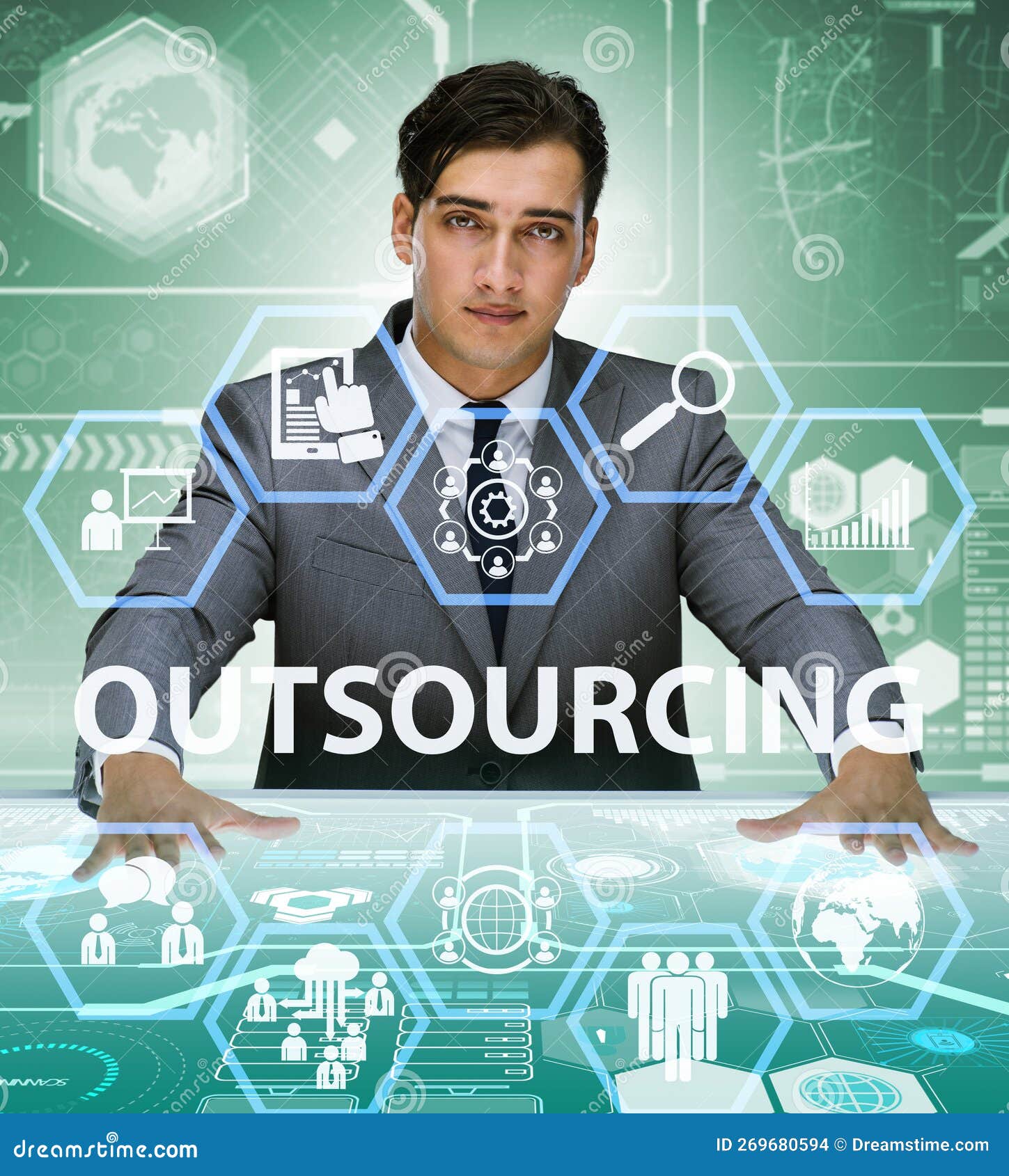 Concept of Outsourcing in Modern Business Stock Illustration ...