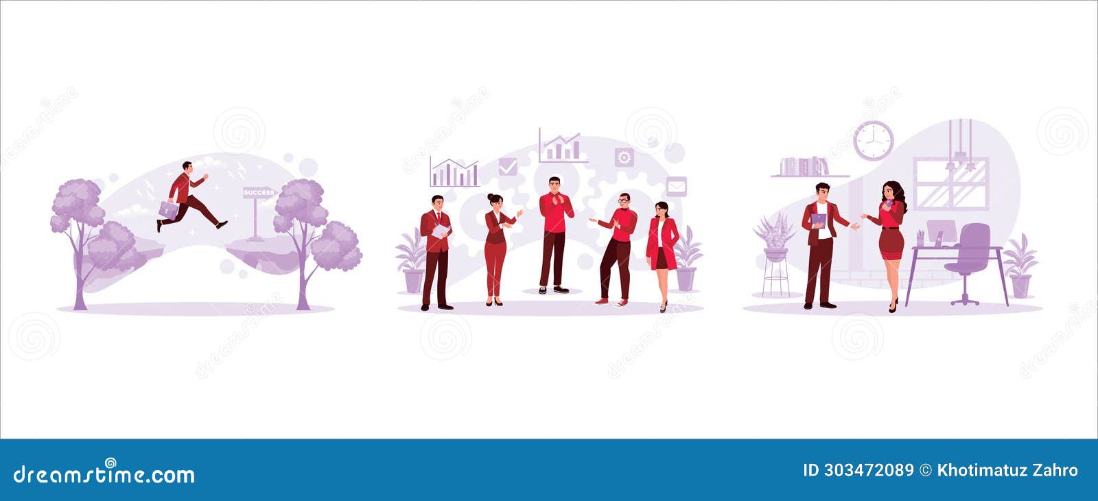 The Concept of Overcoming Obstacles and Ambition. Successful Teamwork ...