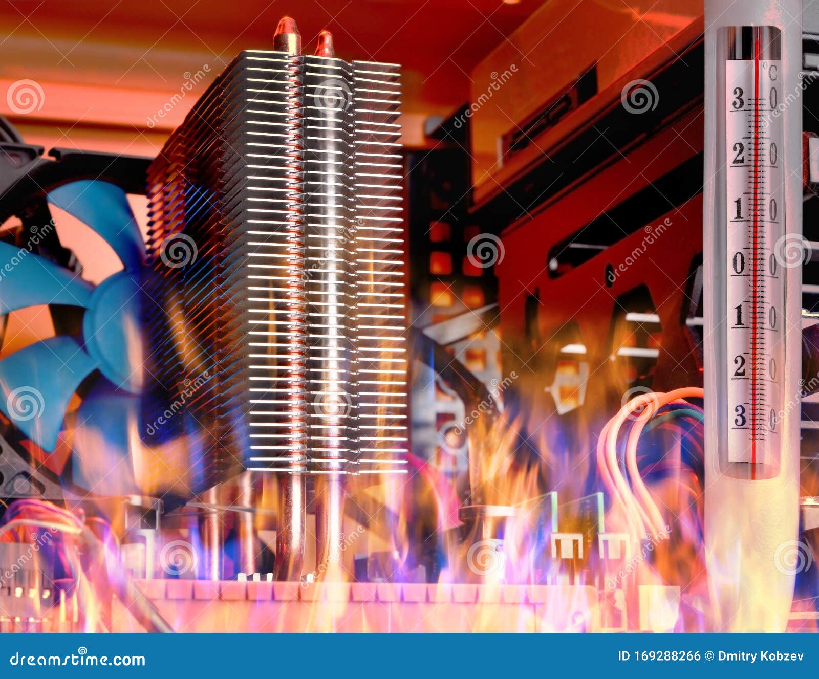 Concept of Overheating a Computer System Stock Photo - Image of ...