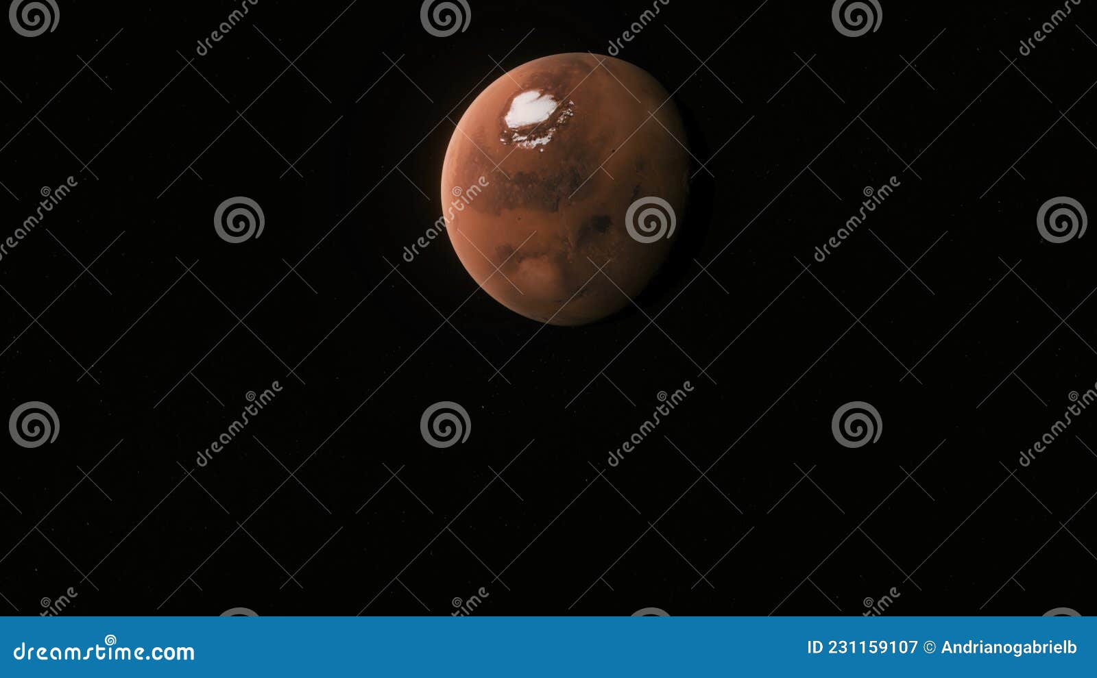 Concept 67-P1 View of the 3D Rendering Realistic Planet Mars Stock ...